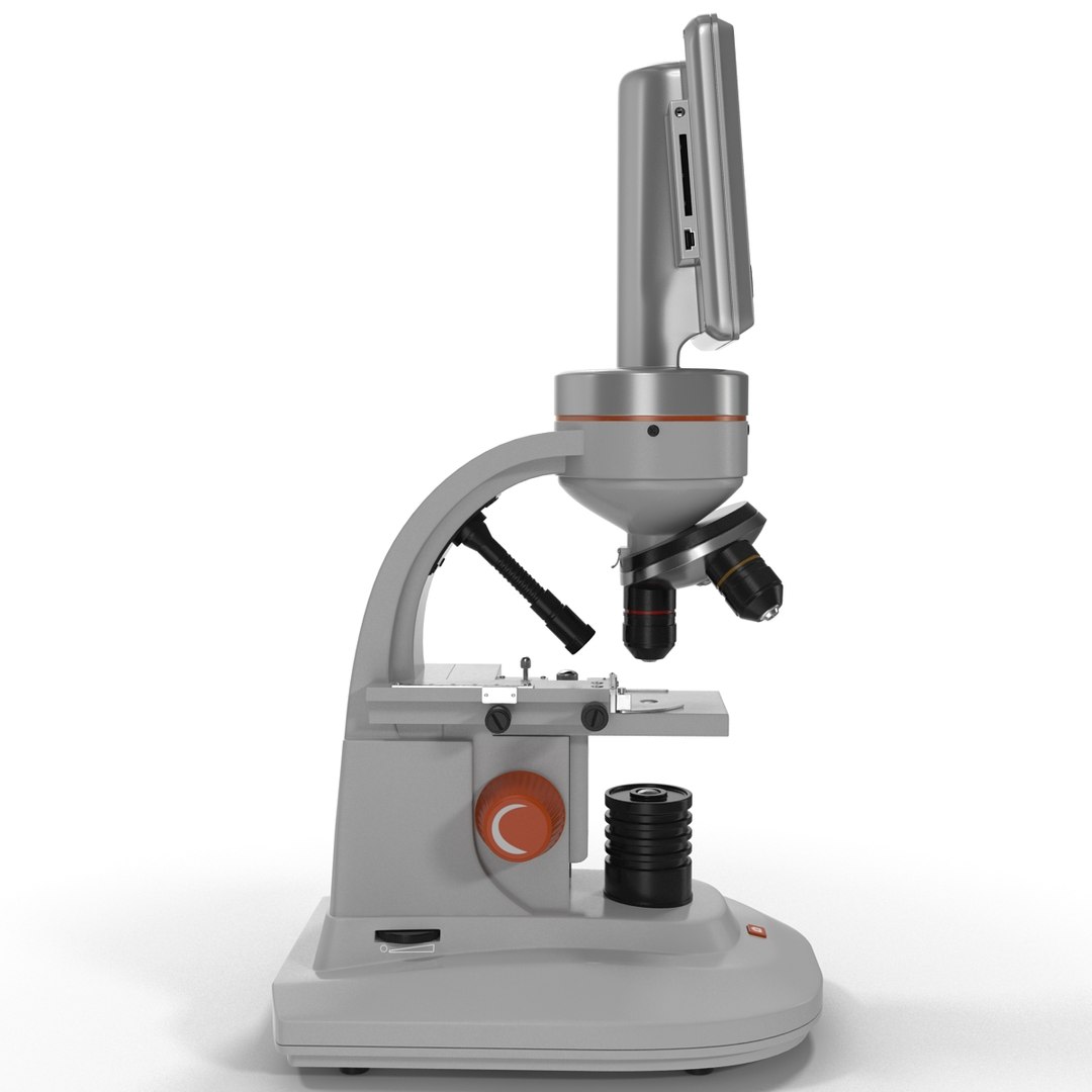 3d model lcd digital microscope white