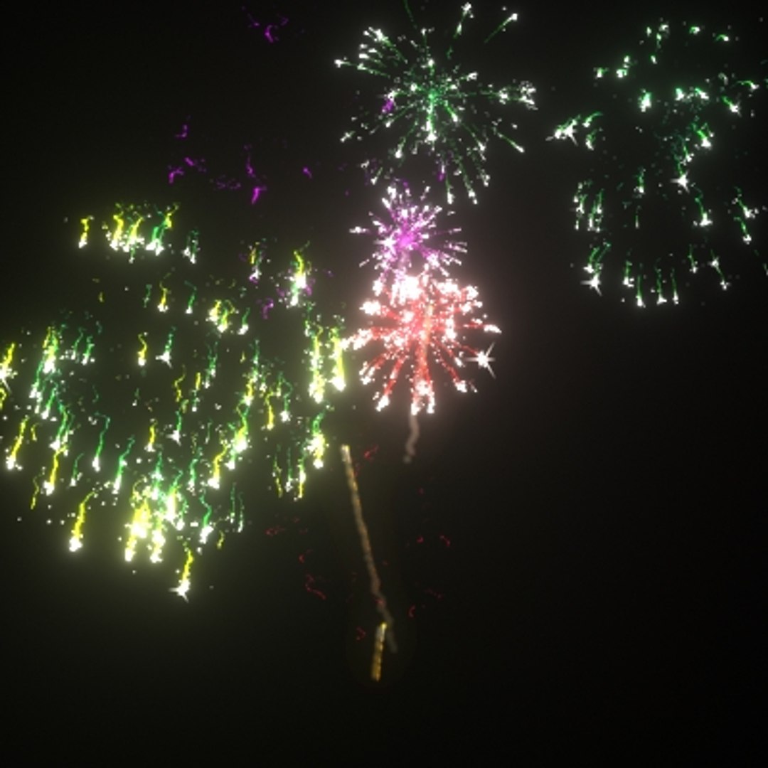 scene fireworks 3d model