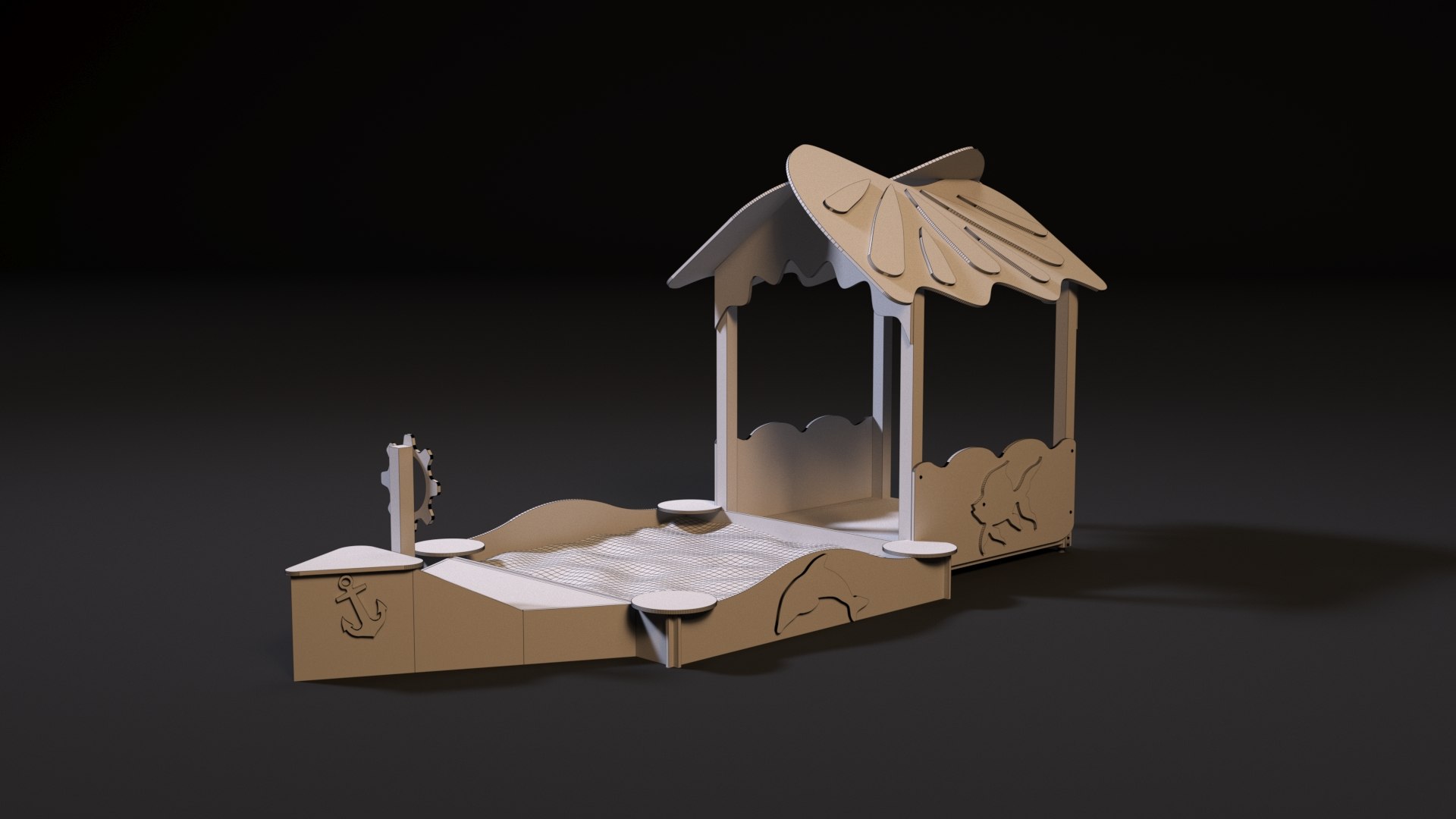 Sandbox Boat With A House 3D Model - TurboSquid 1777633