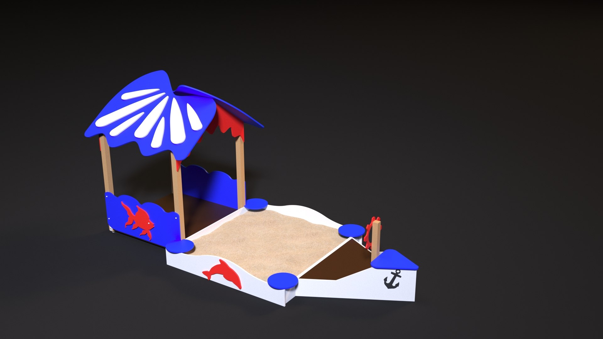 Sandbox Boat With A House 3D Model - TurboSquid 1777633