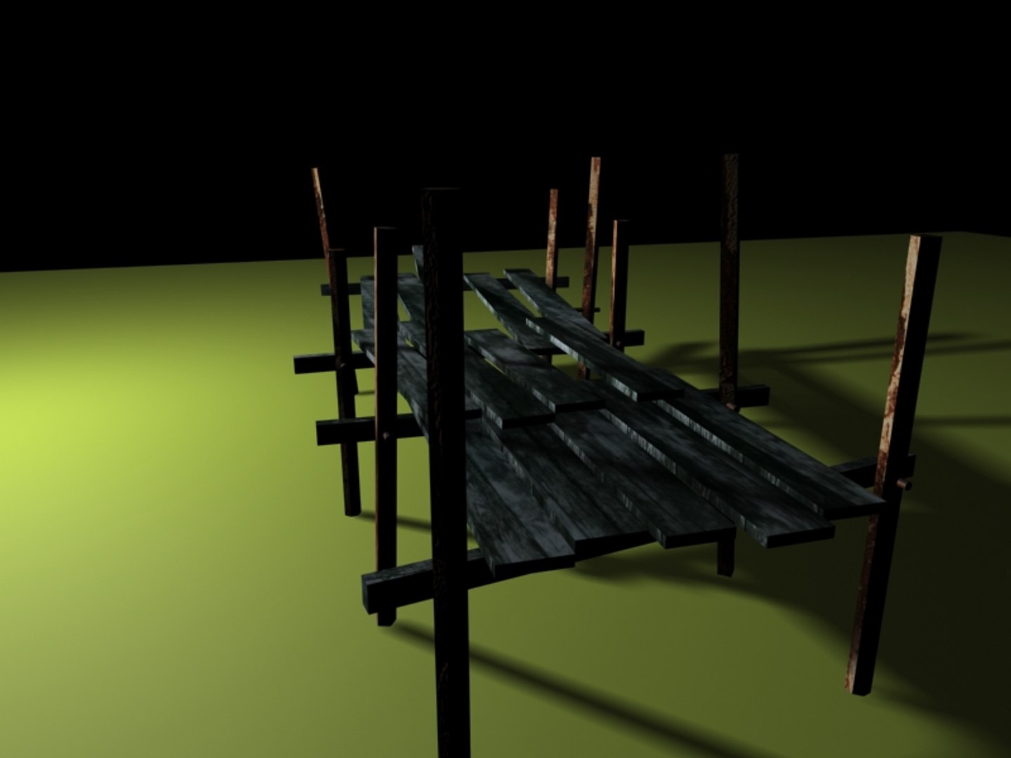 Broken Pier Bridge 3d 3ds