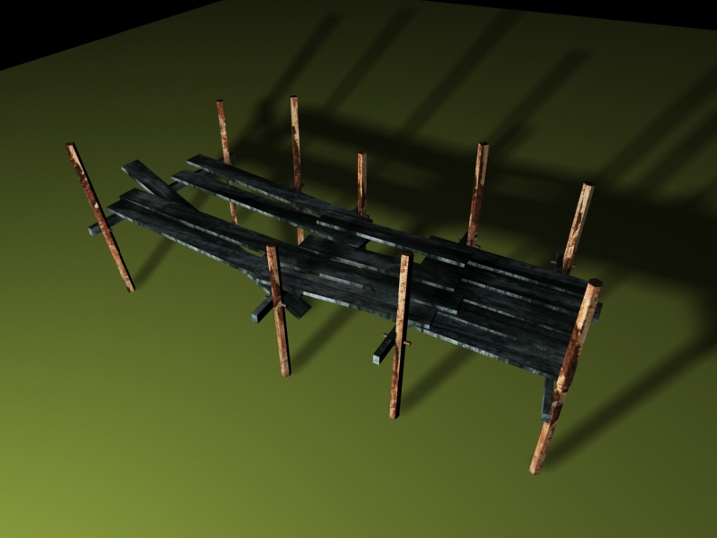Broken Pier Bridge 3d 3ds