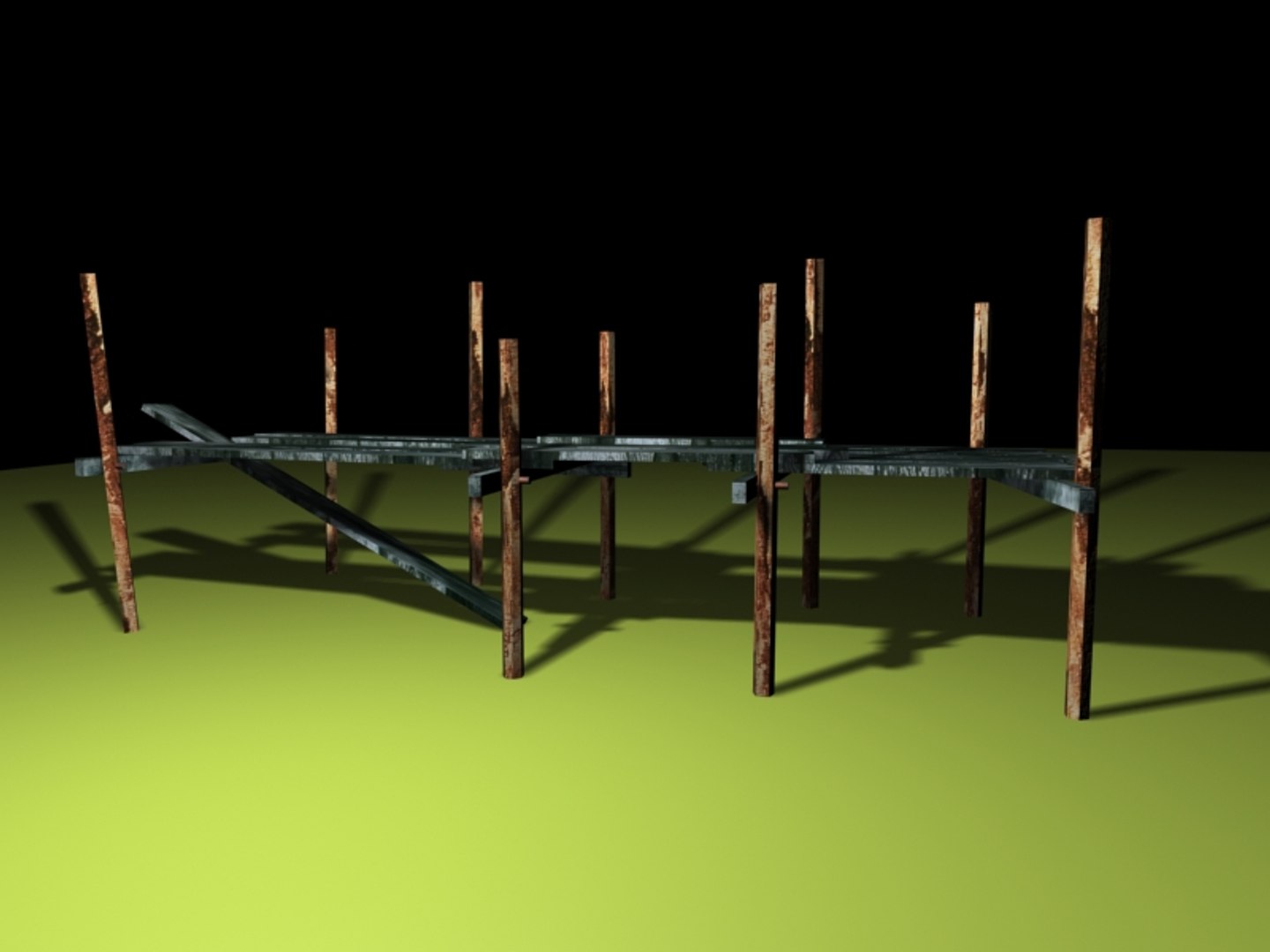 Broken Pier Bridge 3d 3ds