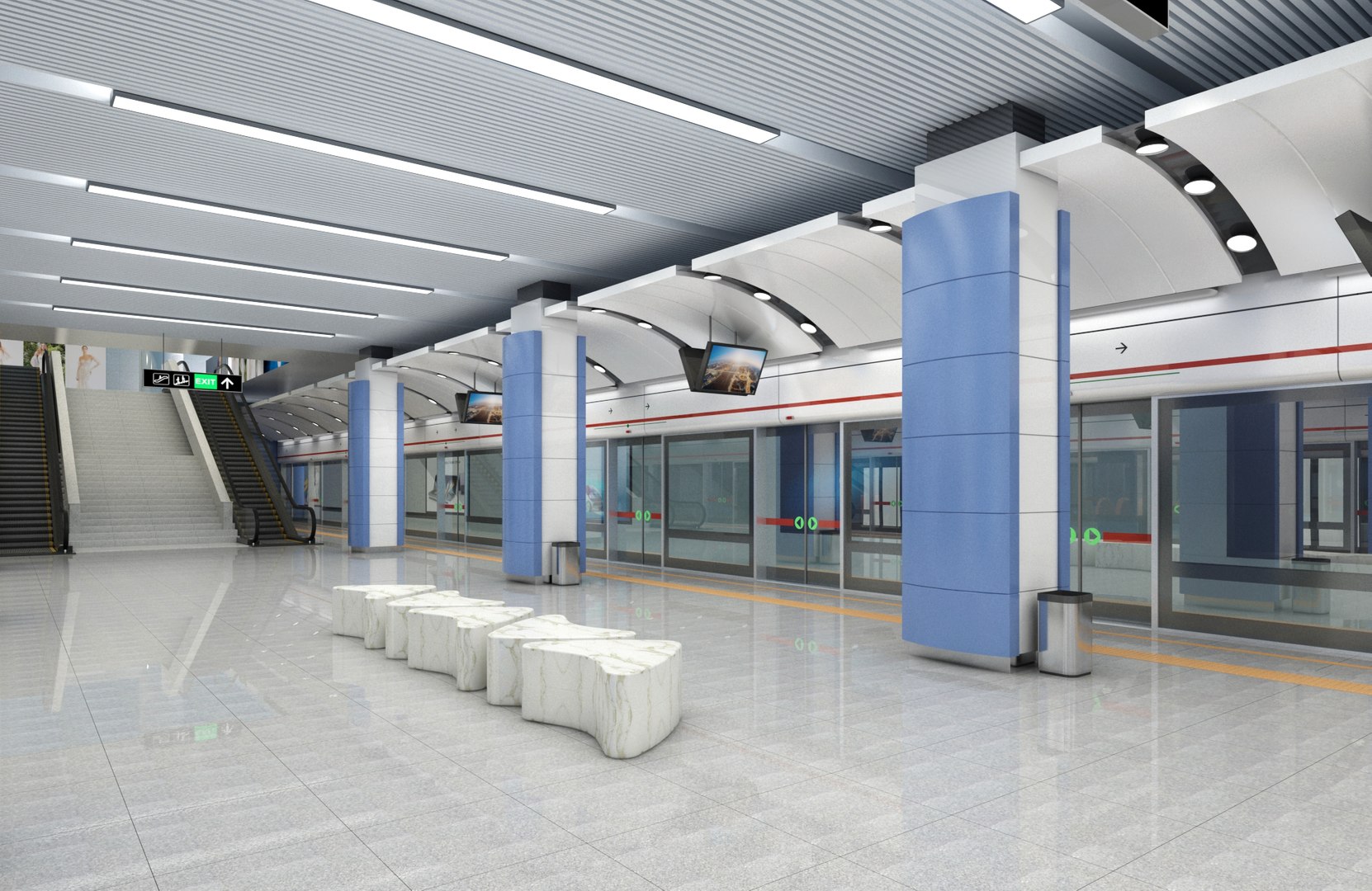 3D Model Subway Station 01 - TurboSquid 2246939