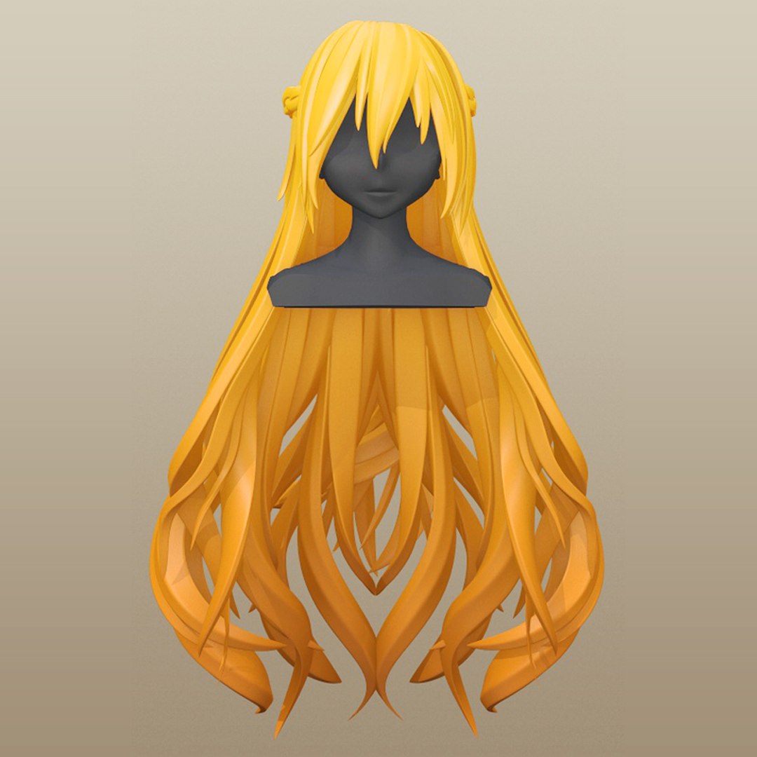 Hair Anime 3D Model - TurboSquid 1681924