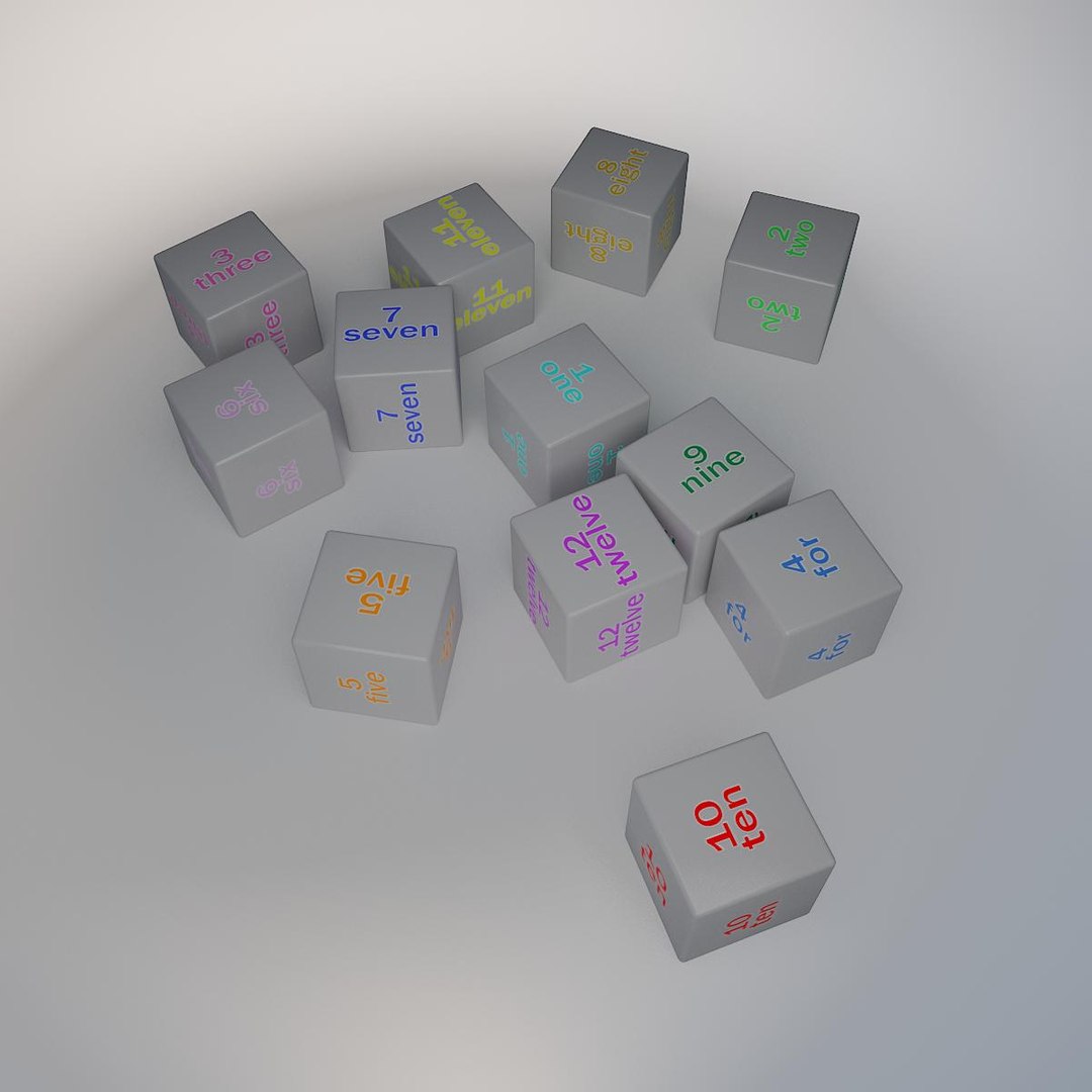 Number Cube 3d Model