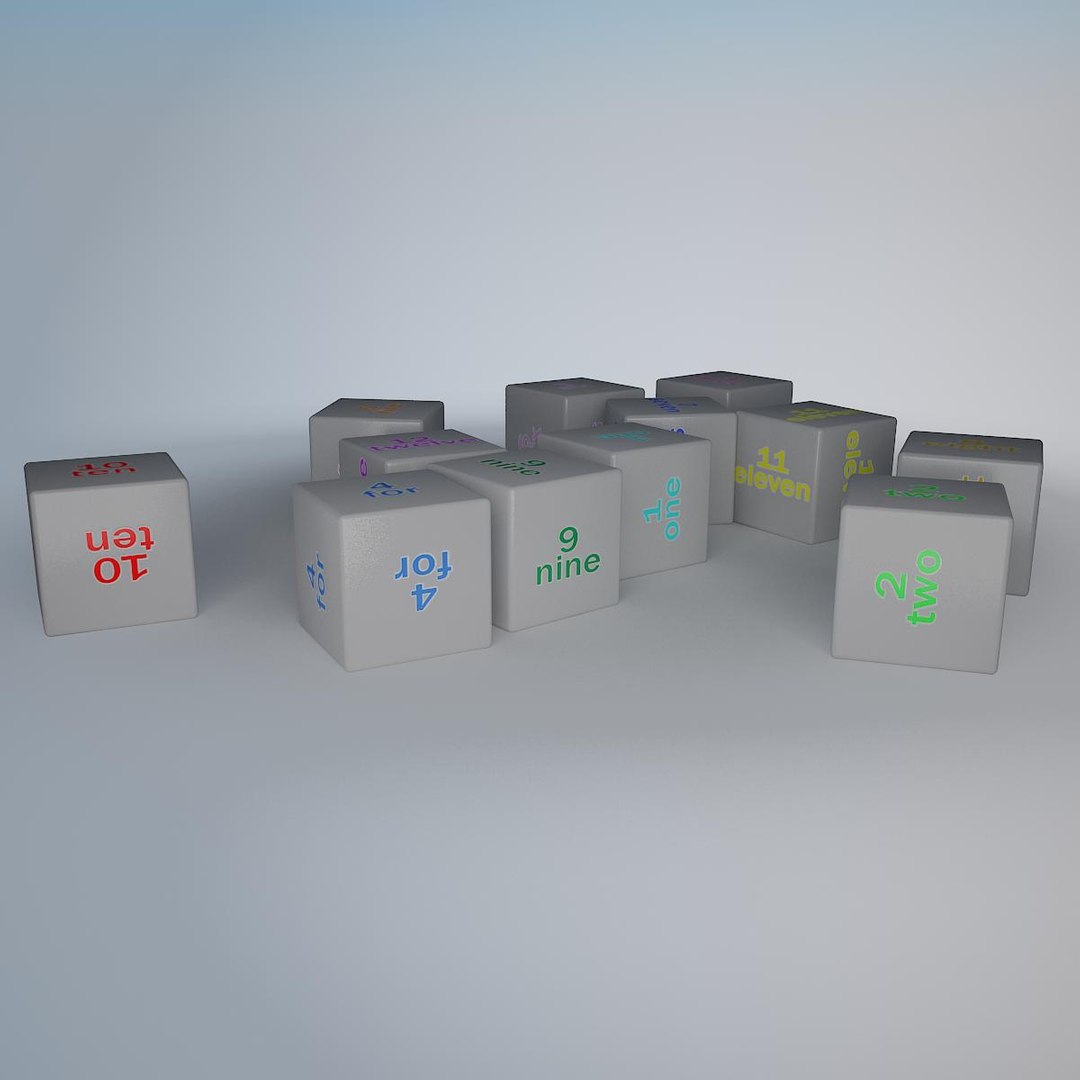 Number Cube 3d Model