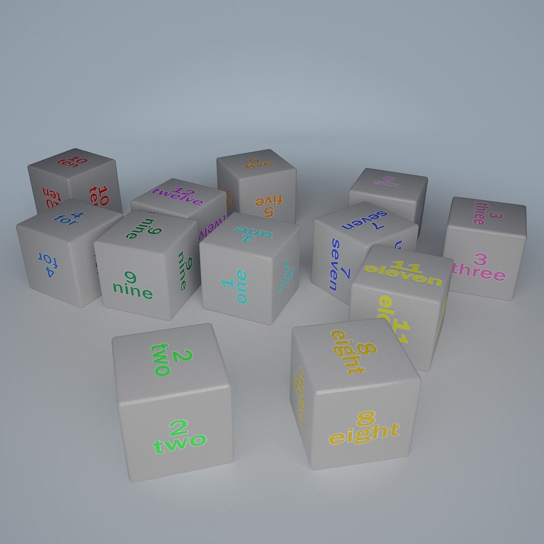 Number Cube 3d Model