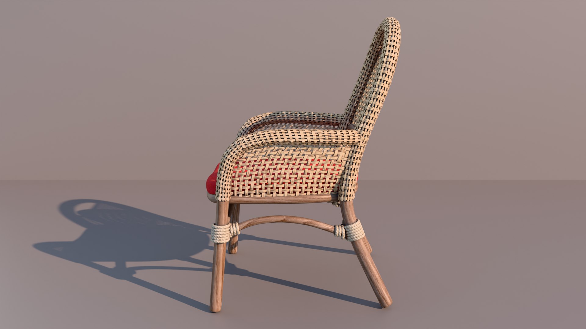 Garden Table And Wicker Chair Model - TurboSquid 2413413