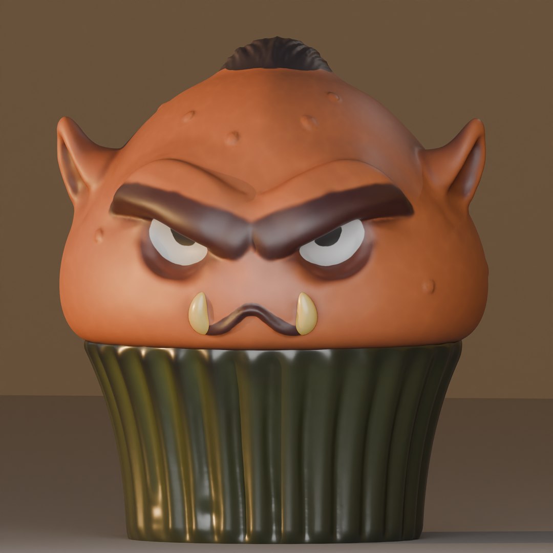 Weird Muffin Orc Cupcake 3D Model - TurboSquid 2323789