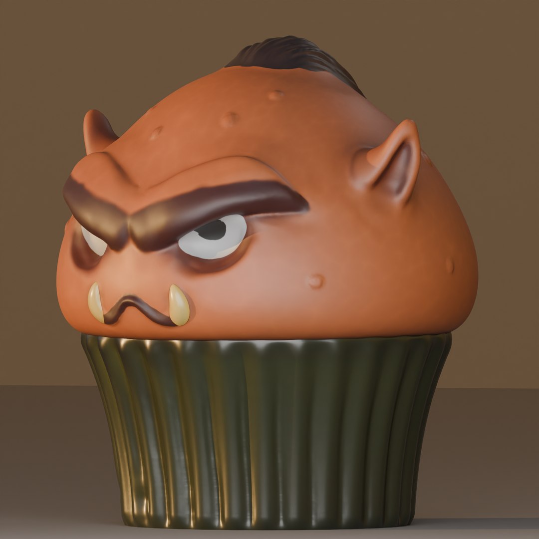 Weird Muffin Orc Cupcake 3D Model - TurboSquid 2323789
