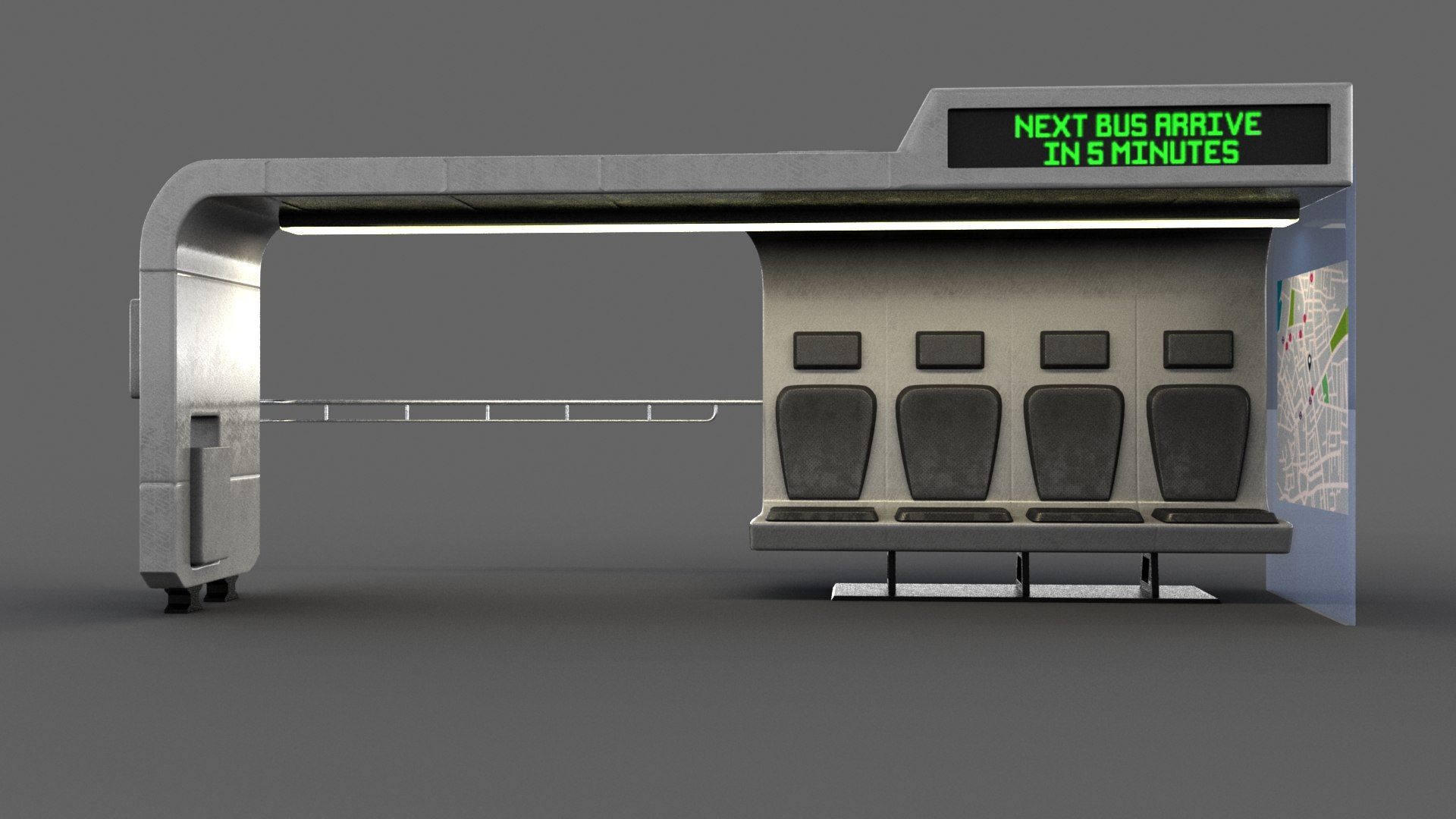 Sci-fi Bus Stop 3D - TurboSquid 1209689