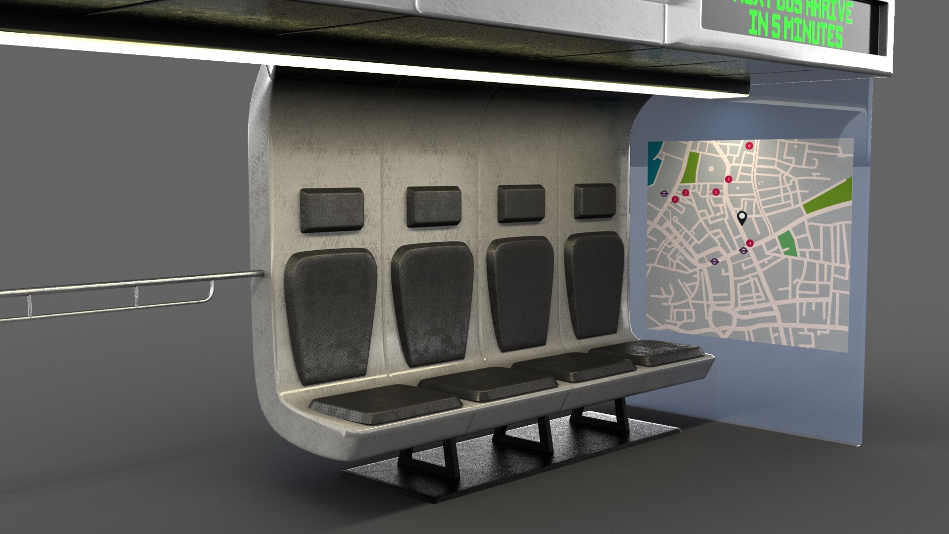 Sci-fi Bus Stop 3D - TurboSquid 1209689