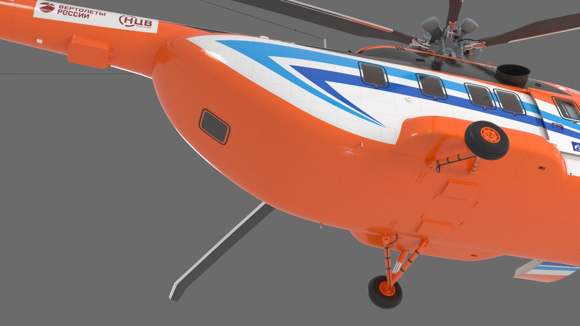 Russian Helicopter Gazprom MI-171 A3 Rigged For Maya 3D Model ...