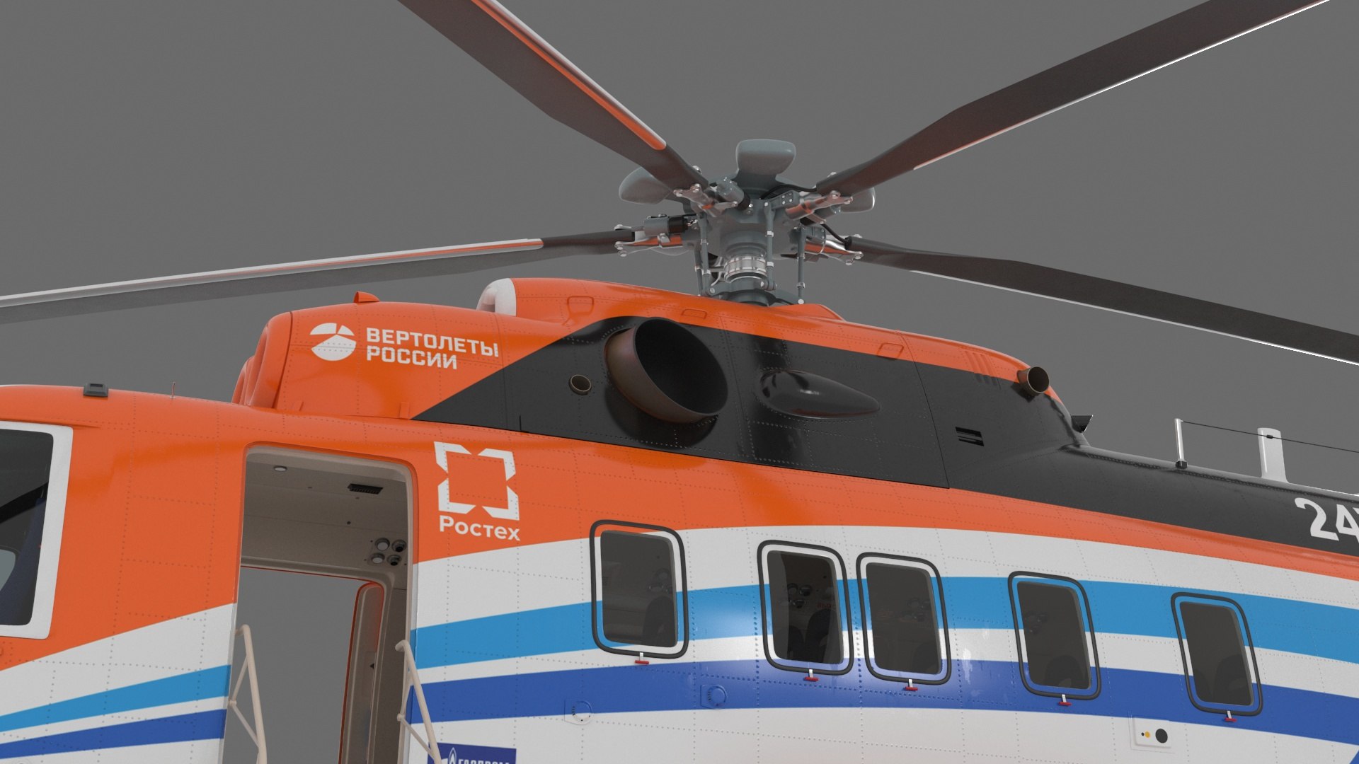 Russian Helicopter Gazprom MI-171 A3 Rigged For Maya 3D Model ...