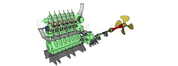 main engine cargo ships 3d model