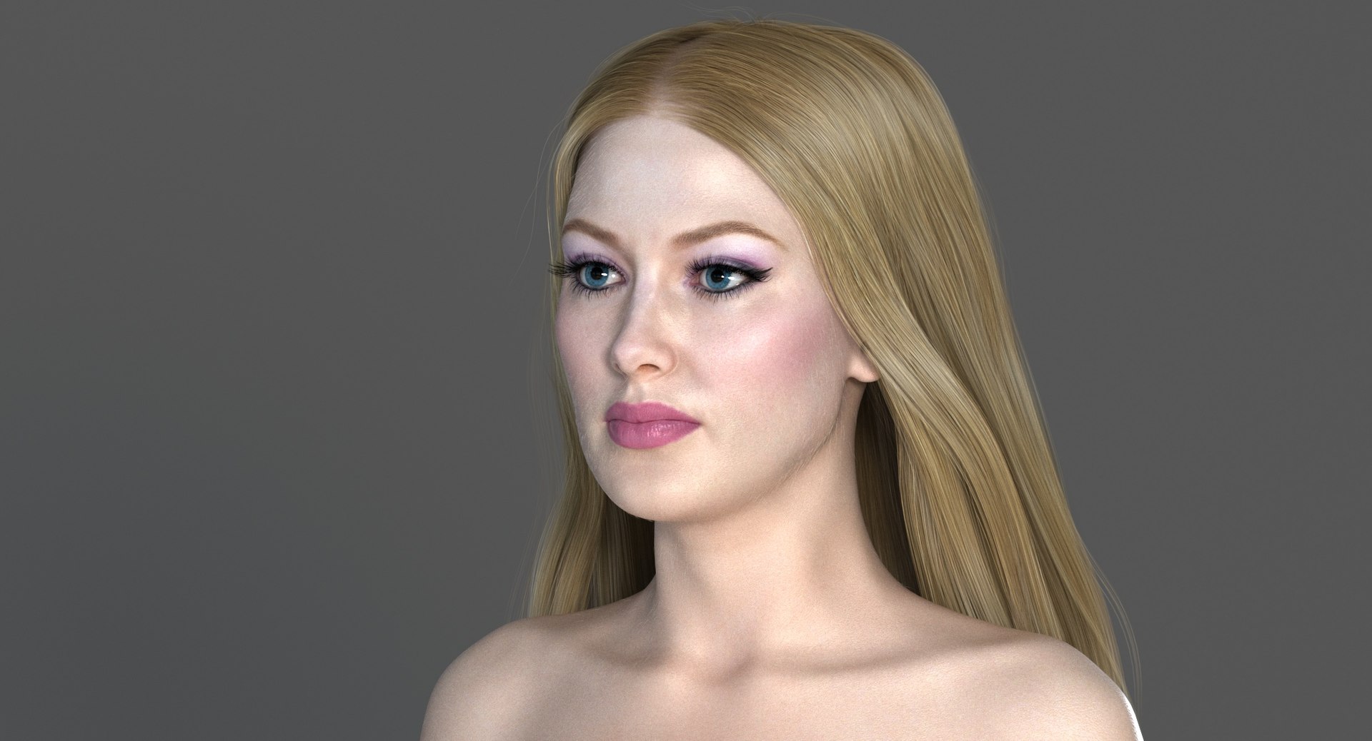 Long Blonde Wavy Female Hairstyle 3D Model - TurboSquid 2145172