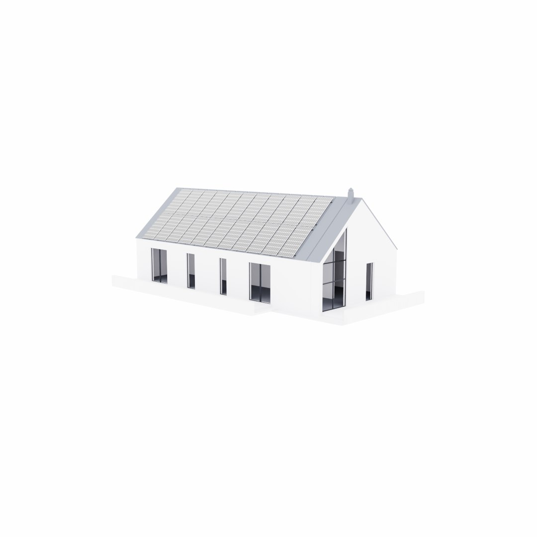 Modern House With Solar Cell 3D - TurboSquid 2266736