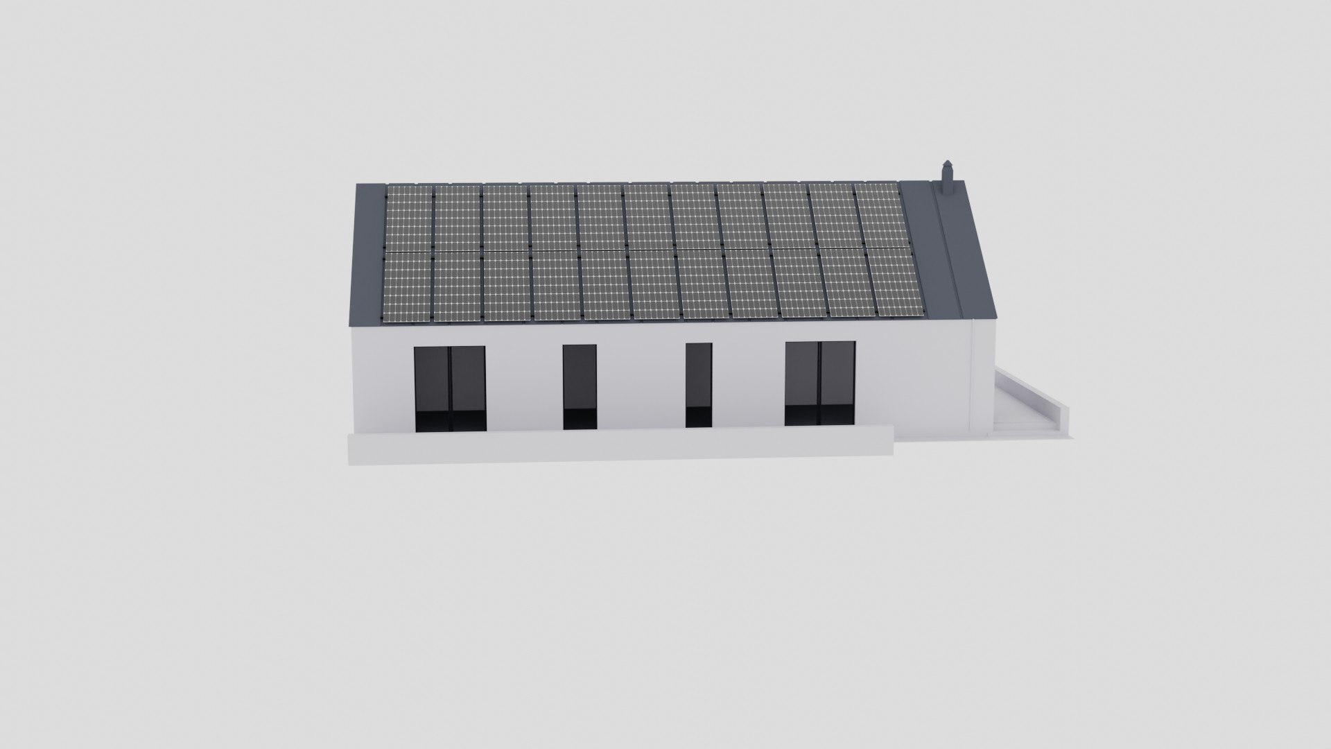 Modern House With Solar Cell 3D - TurboSquid 2266736