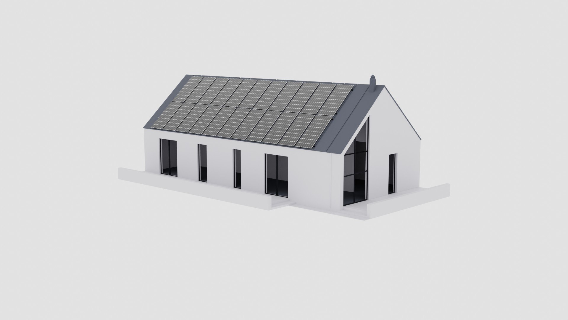 Modern House With Solar Cell 3D - TurboSquid 2266736