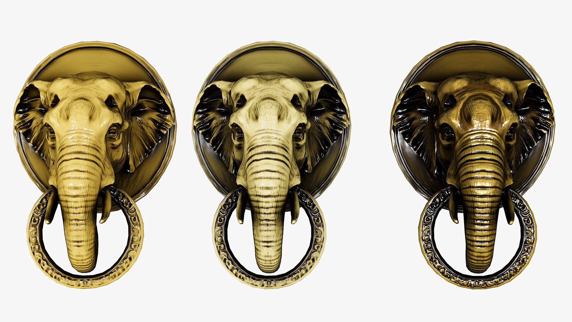 3D Elephant Head Door Knocker Model - TurboSquid 2498685