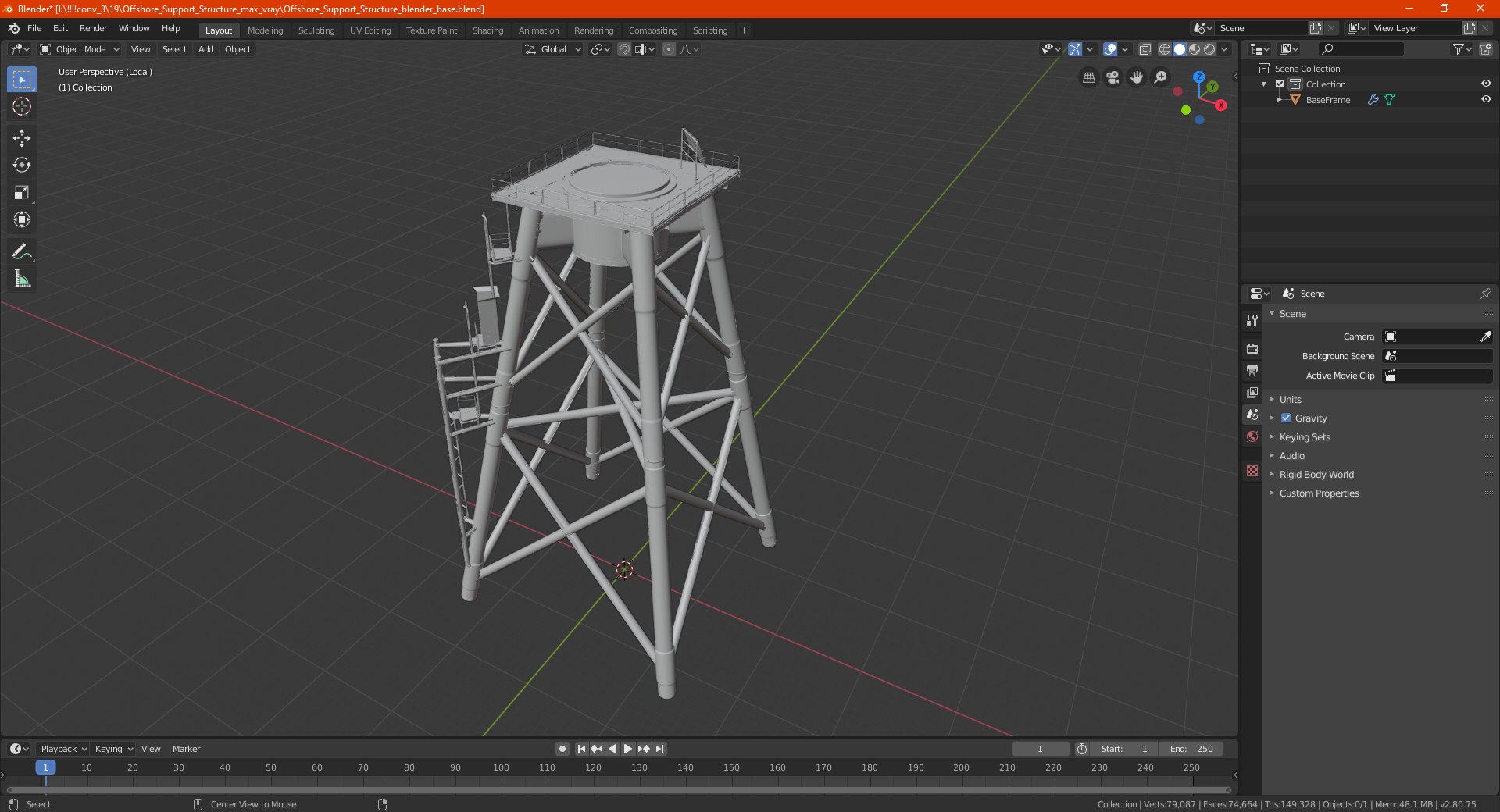 Offshore Support Structure 3D model - TurboSquid 1797877