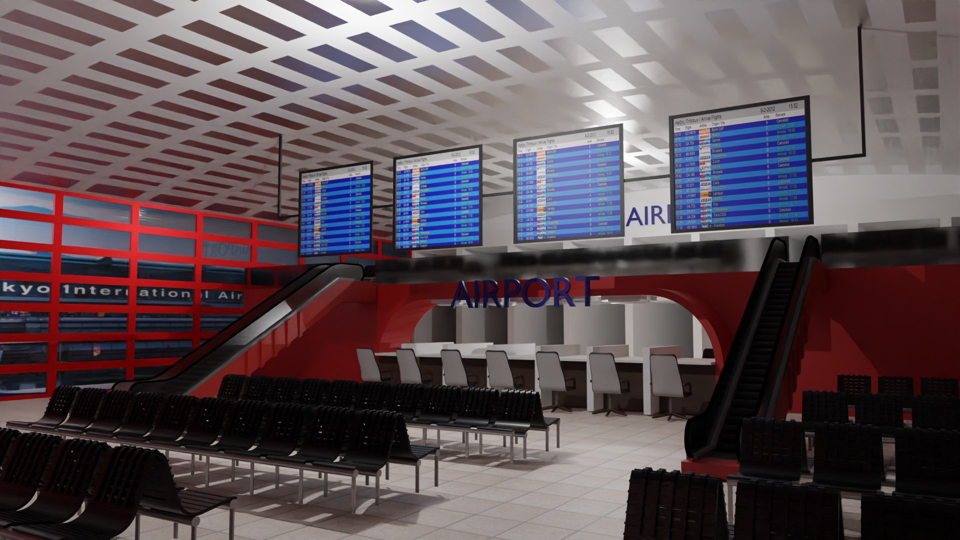 Airport Interior 3D Model - TurboSquid 2160926