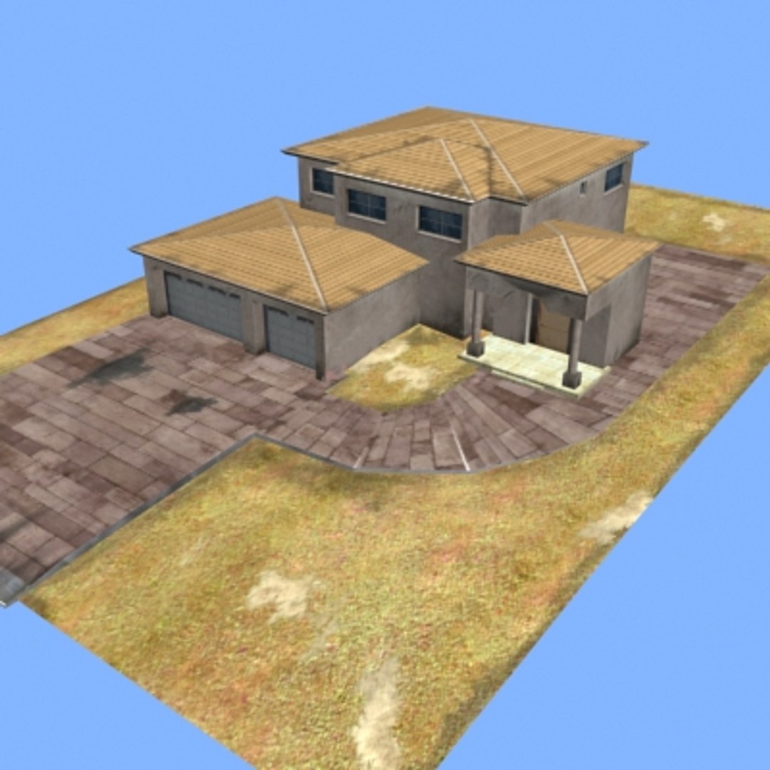 3d house low-poly abandoned