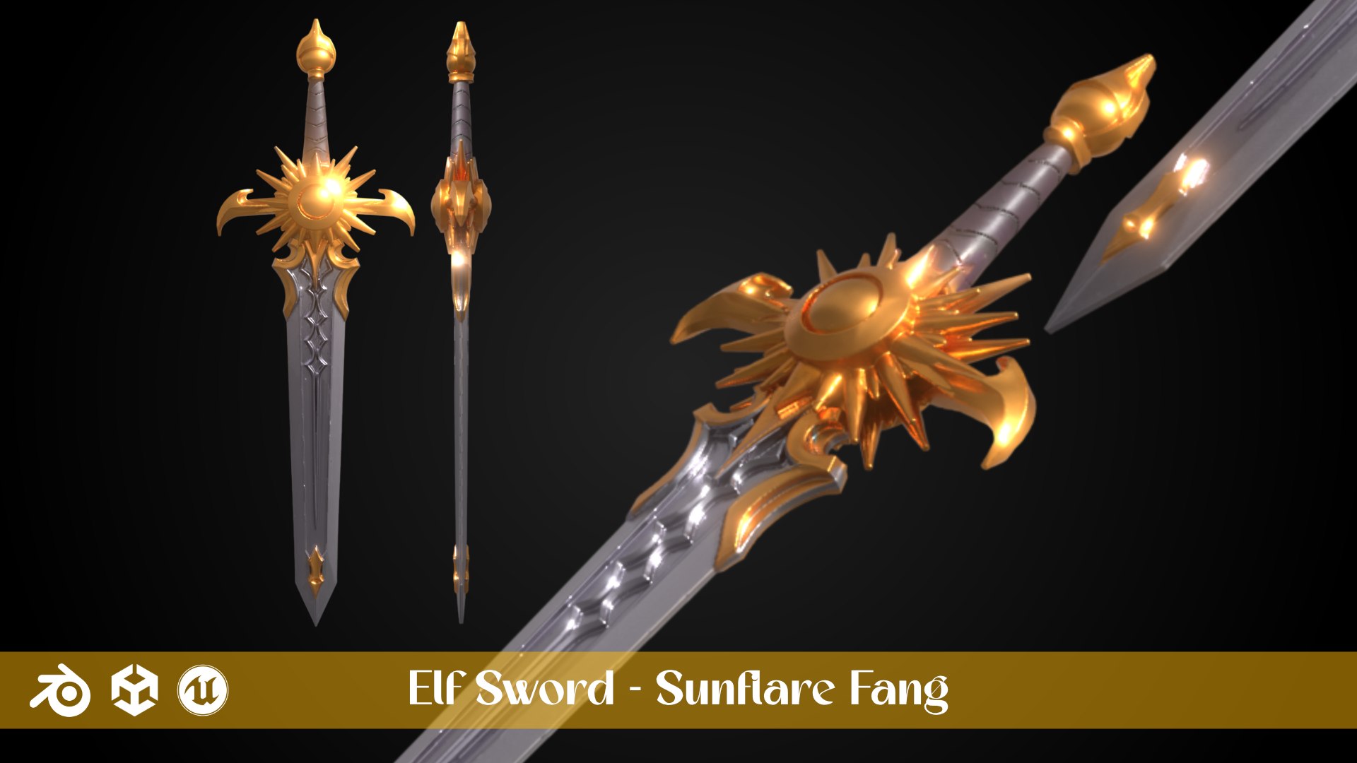 Stylized Fantasy Sword Pack - Elf Sword 3D Model - TurboSquid 2426800