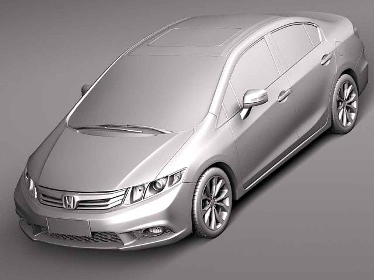 3d Model Honda Civic 2012 Sedan