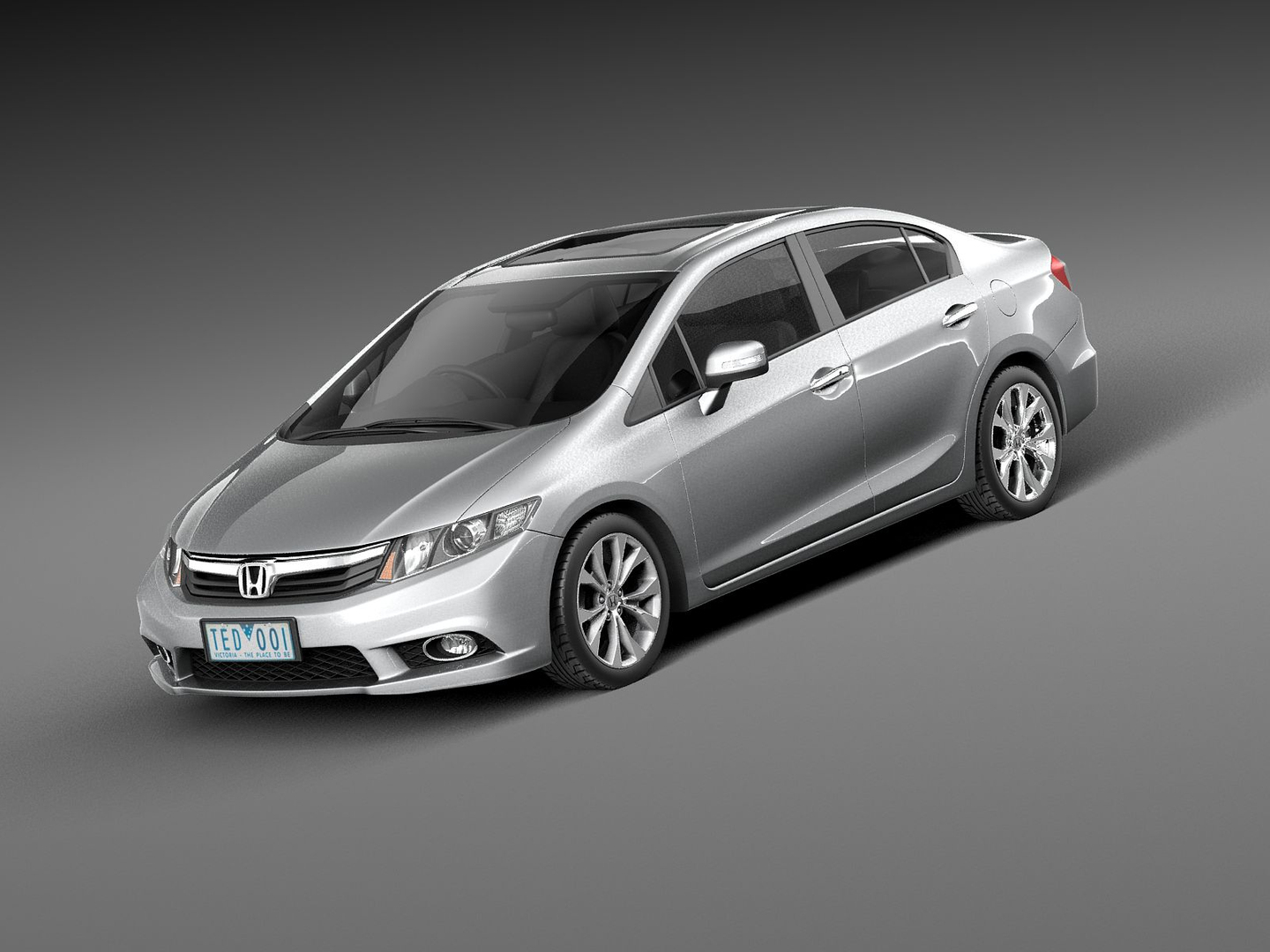 3d Model Honda Civic 2012 Sedan