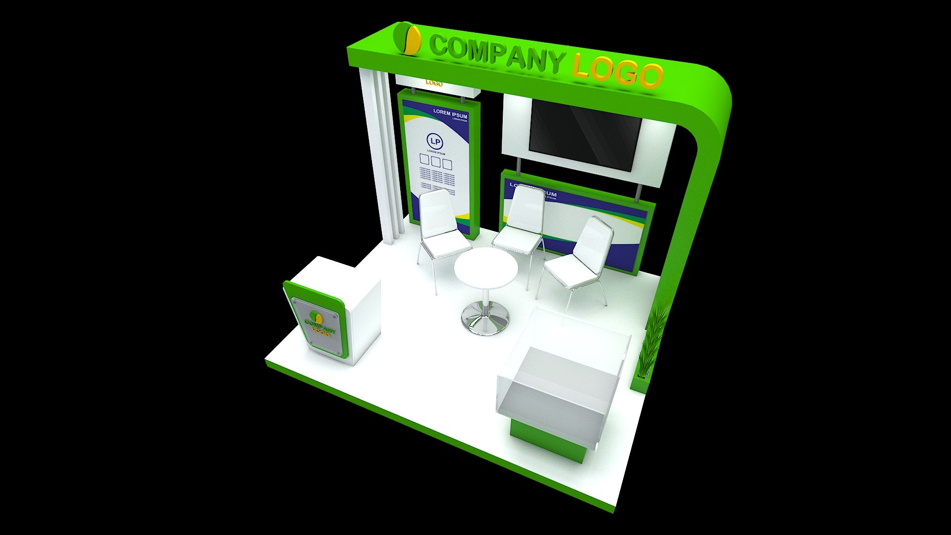 3D Model Booth Modern 3x2 5 - TurboSquid 1586831