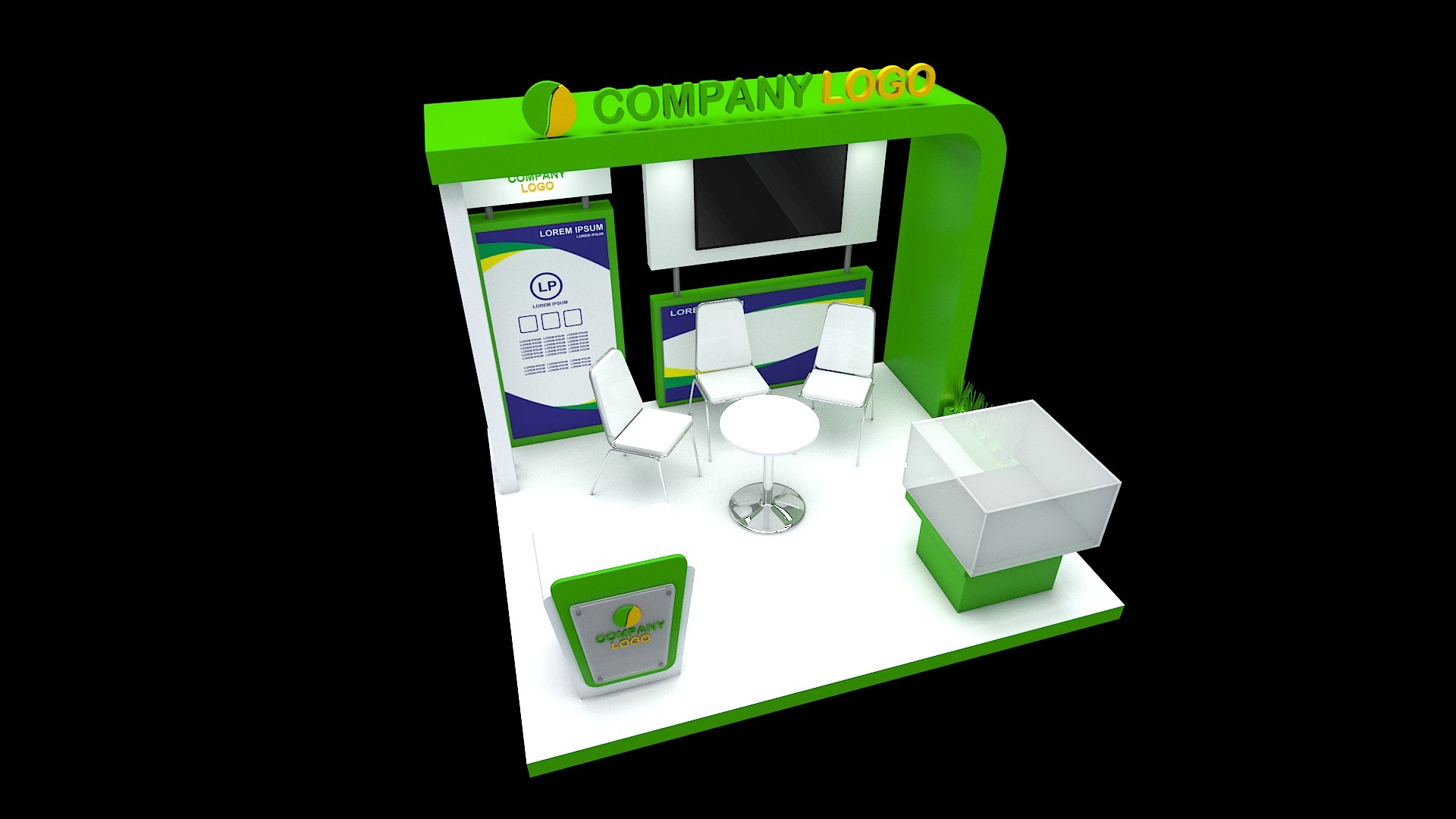 3D Model Booth Modern 3x2 5 - TurboSquid 1586831