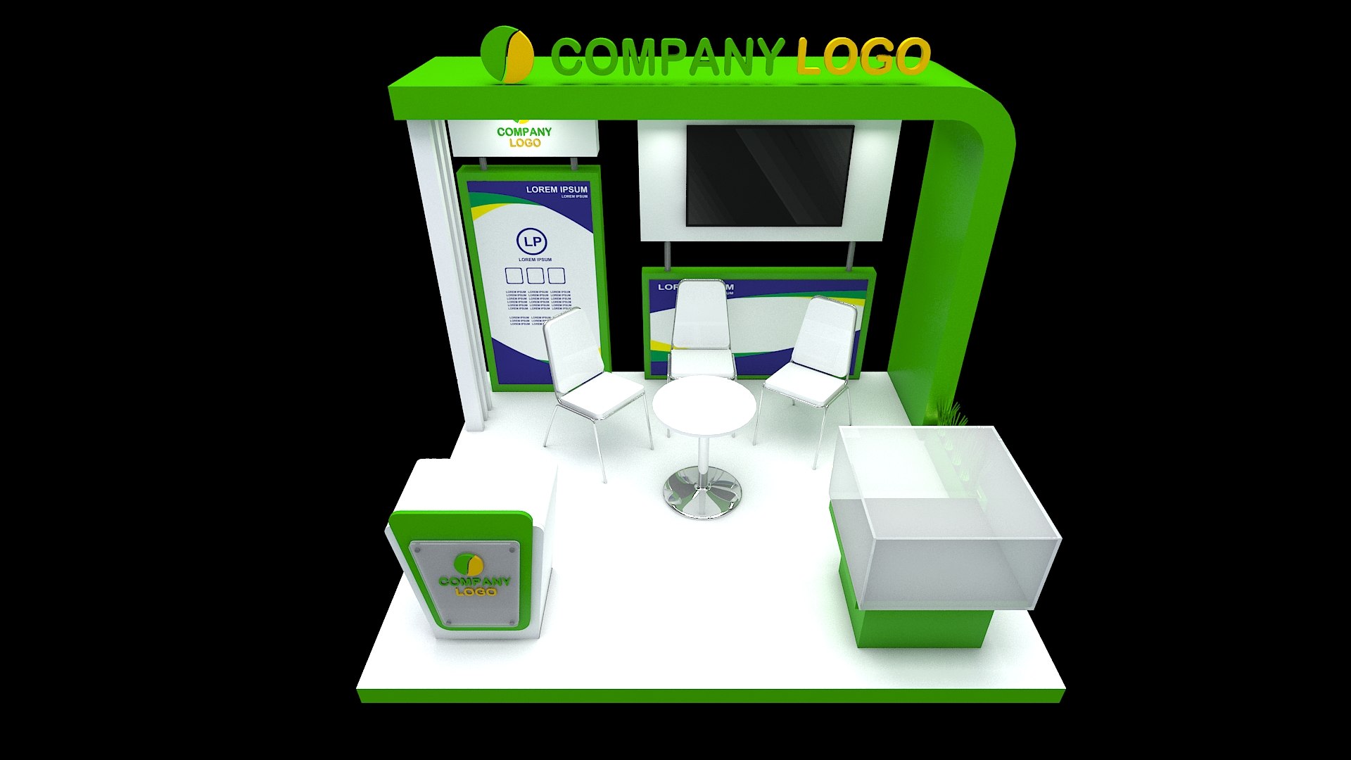 3D Model Booth Modern 3x2 5 - TurboSquid 1586831