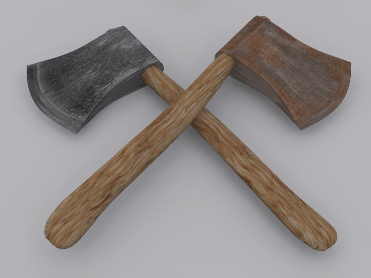 free axe metal rusted 3d model
