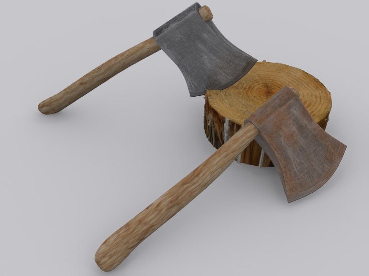 free axe metal rusted 3d model