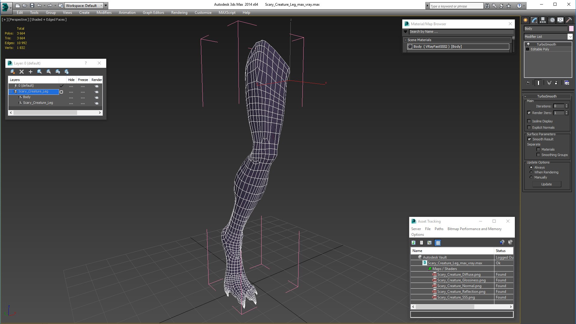 3D scary creature leg - TurboSquid 1702754