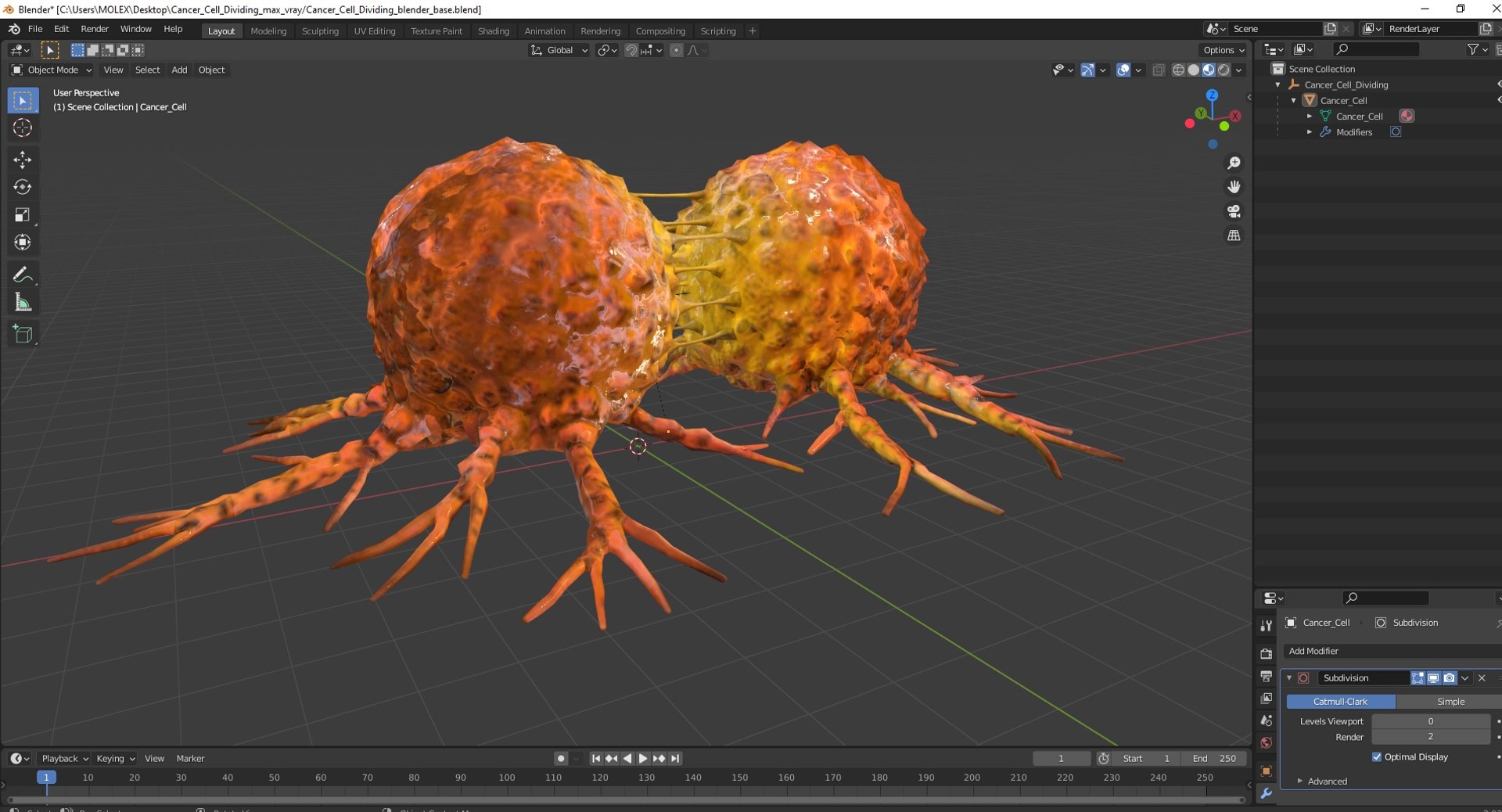 3D Cancer Cell Dividing Model - TurboSquid 2201899