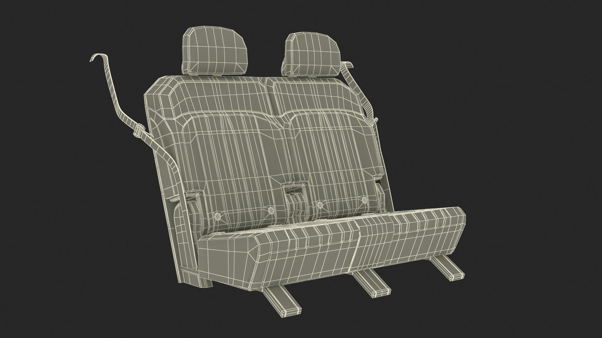 3D Vehicle Rear Seat Bench - TurboSquid 2343158