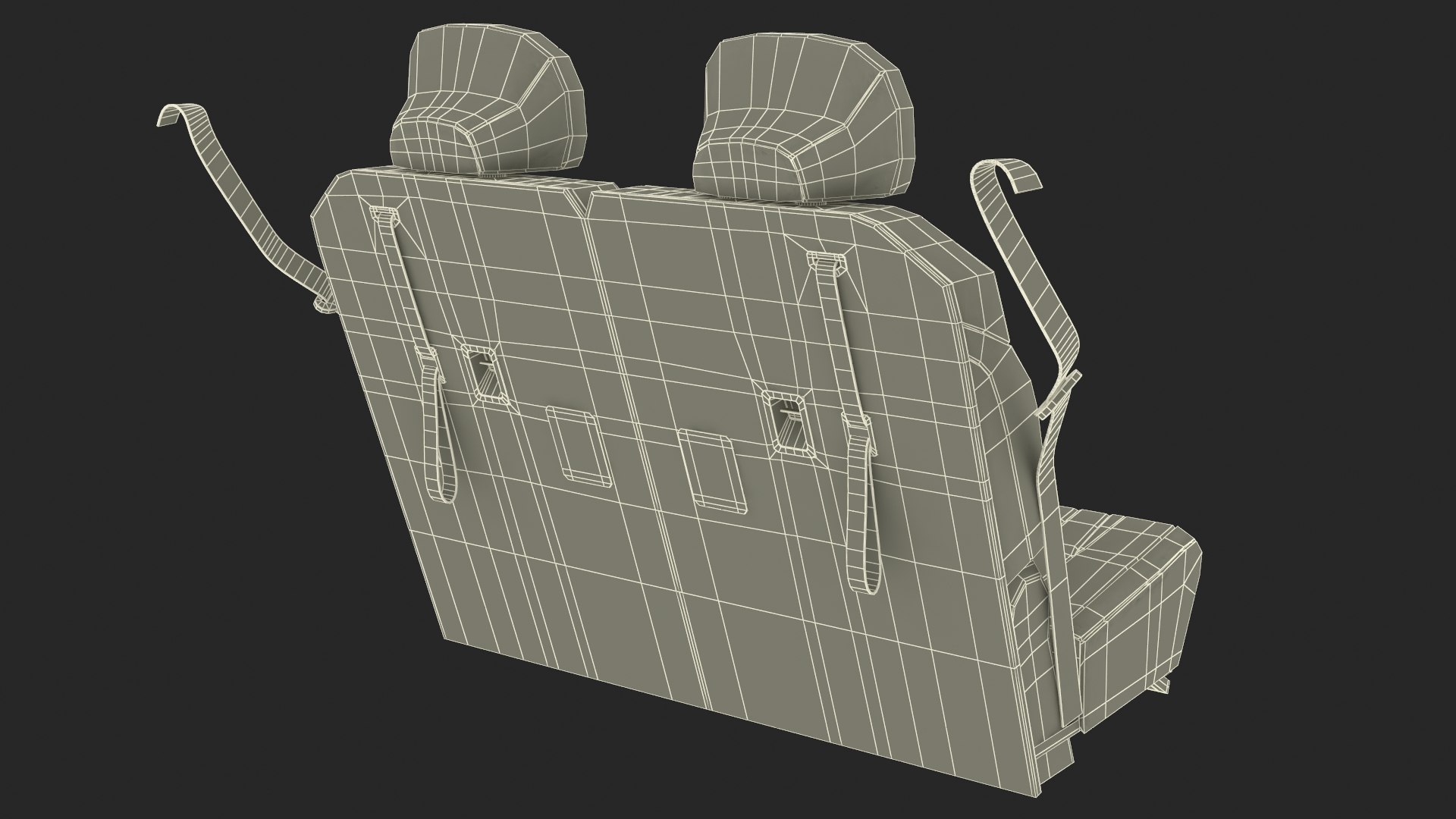 3D Vehicle Rear Seat Bench - TurboSquid 2343158