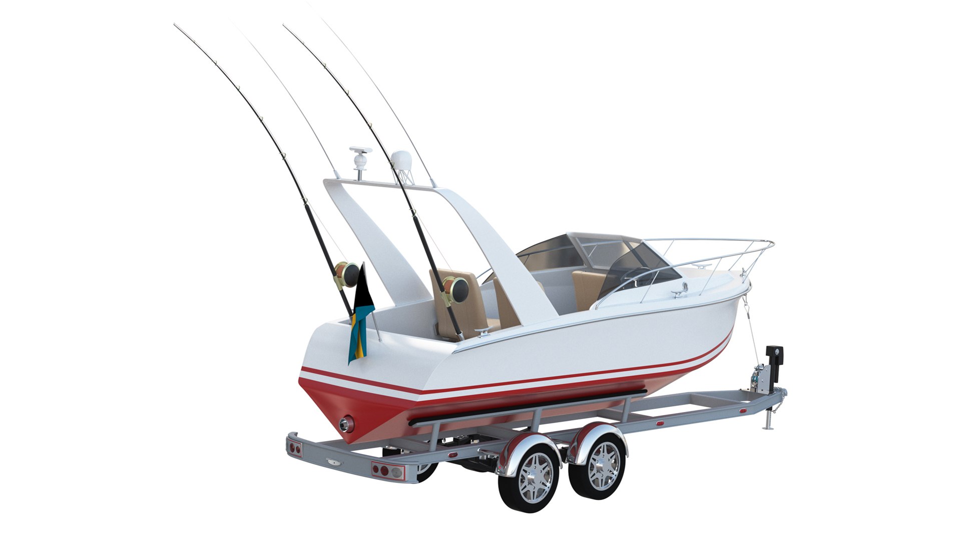 3D Pleasure Fishing Boat - TurboSquid 2076703