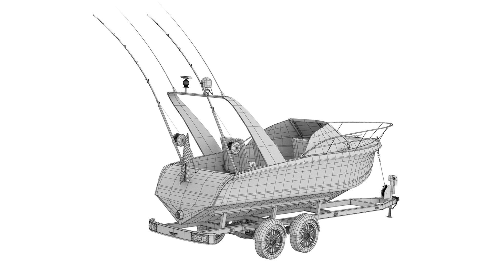 3D Pleasure Fishing Boat - TurboSquid 2076703