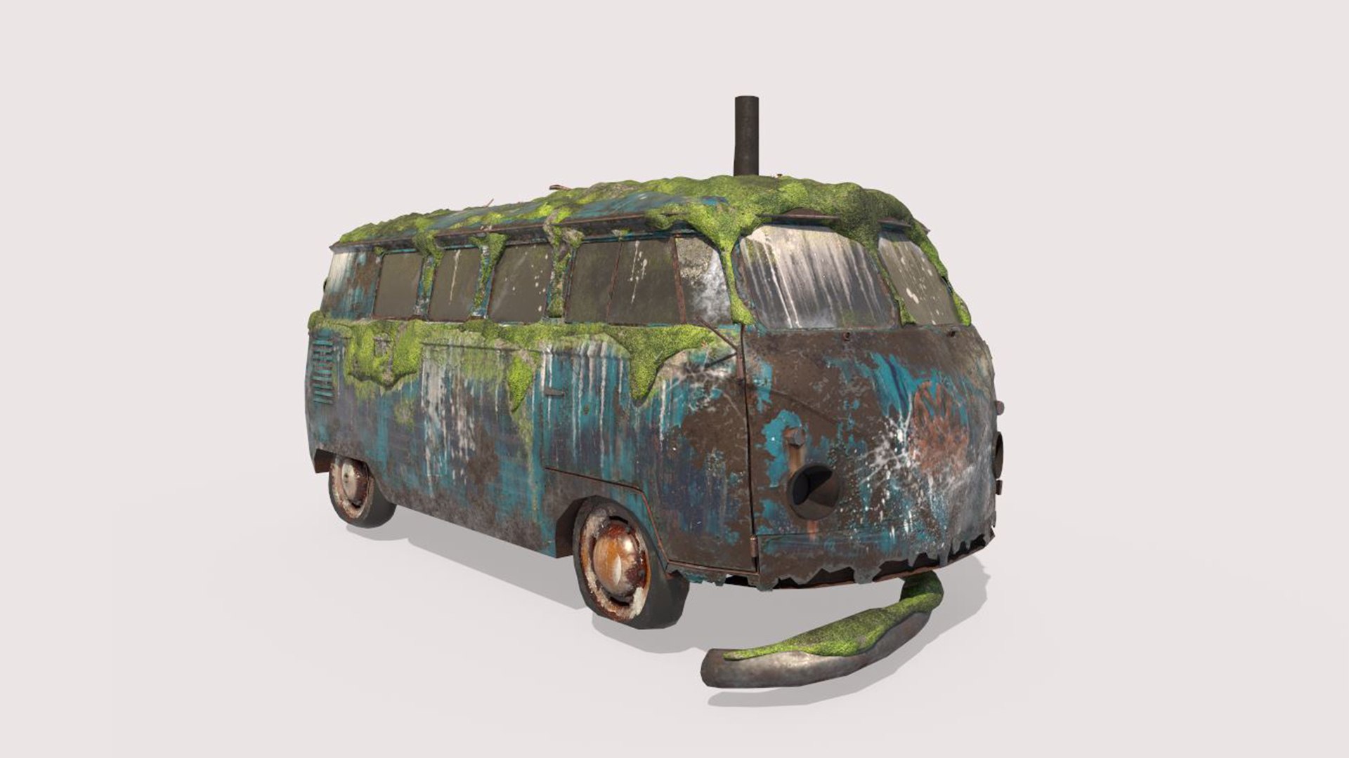 3D Mossy Van With Chimney - TurboSquid 1967512