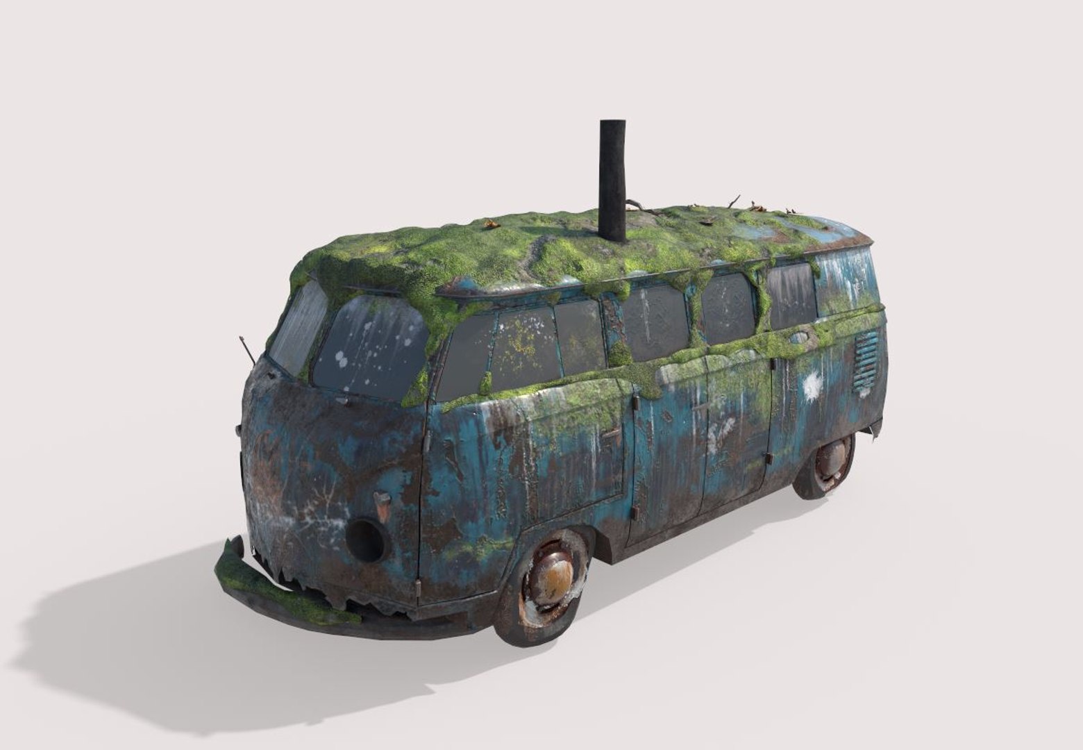 3D Mossy Van With Chimney - TurboSquid 1967512