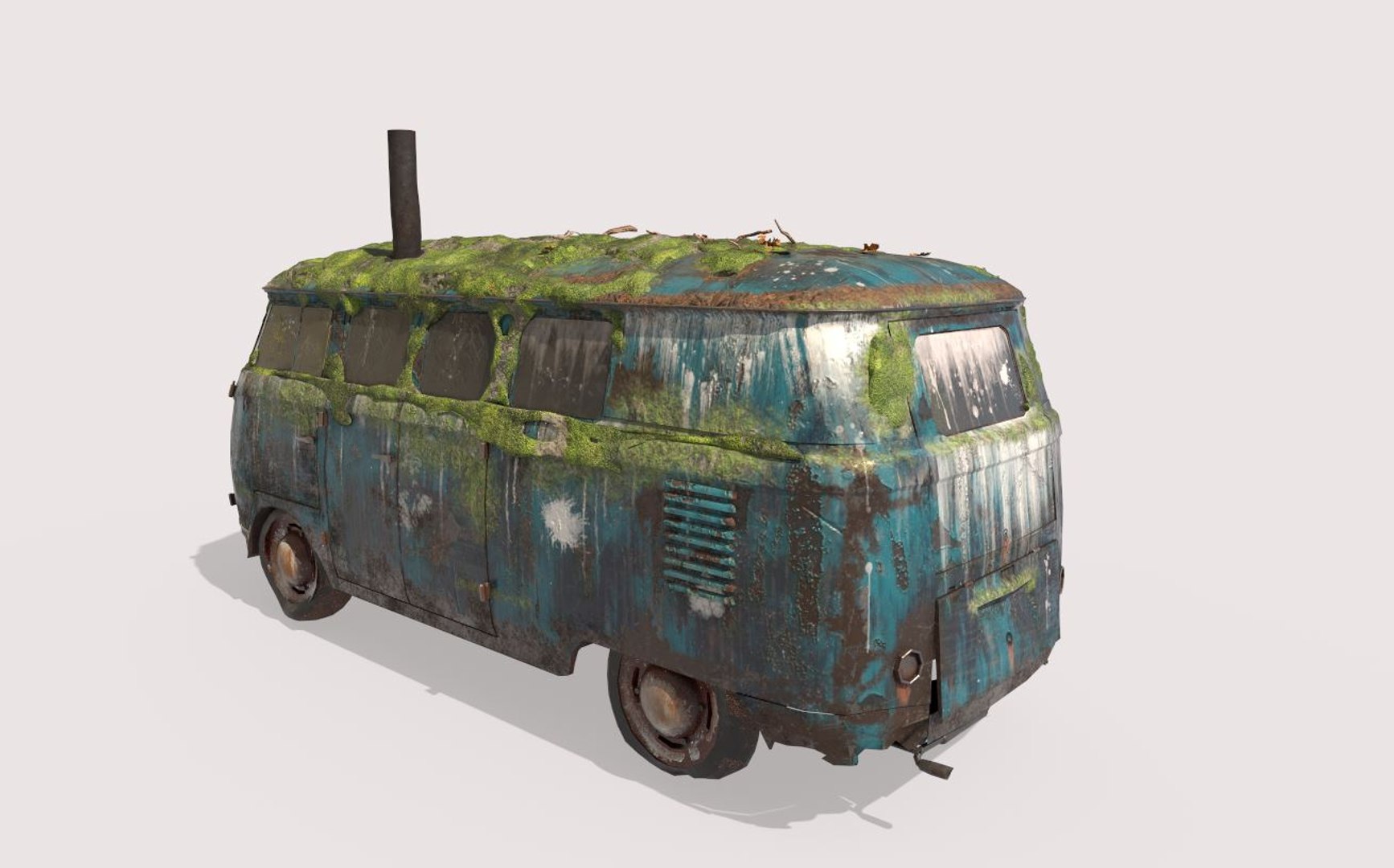 3D Mossy Van With Chimney - TurboSquid 1967512