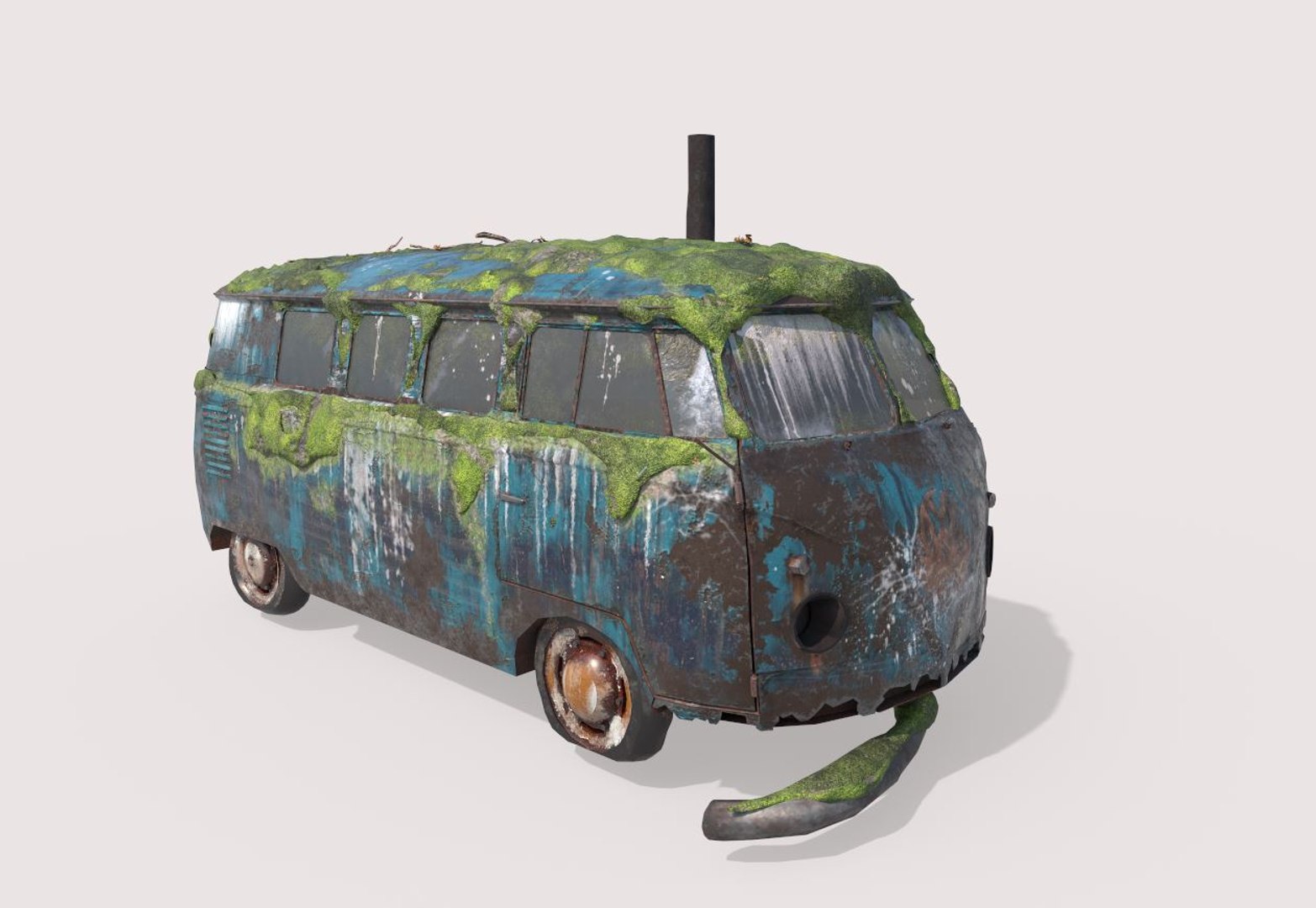 3D Mossy Van With Chimney - TurboSquid 1967512