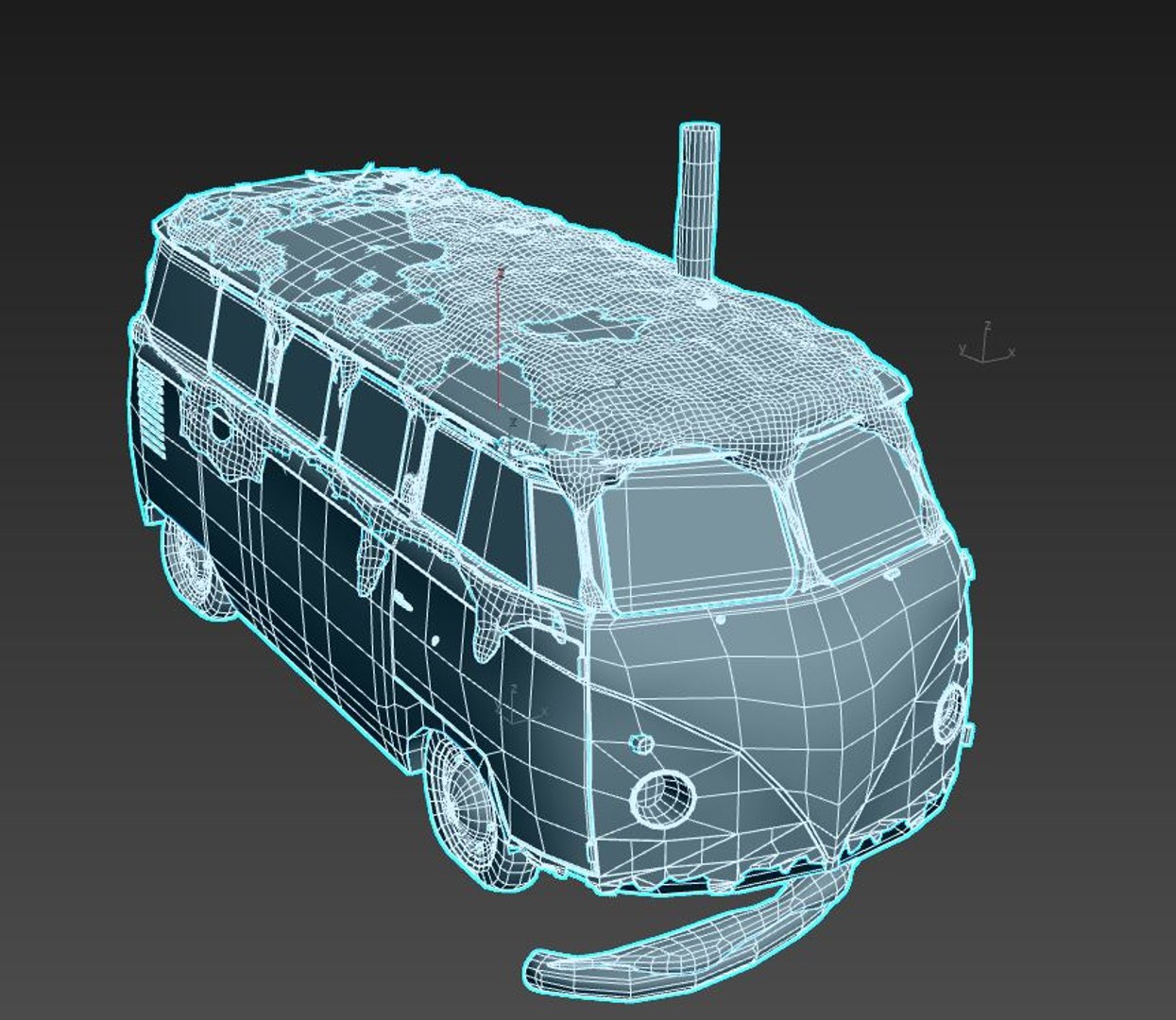 3D Mossy Van With Chimney - TurboSquid 1967512