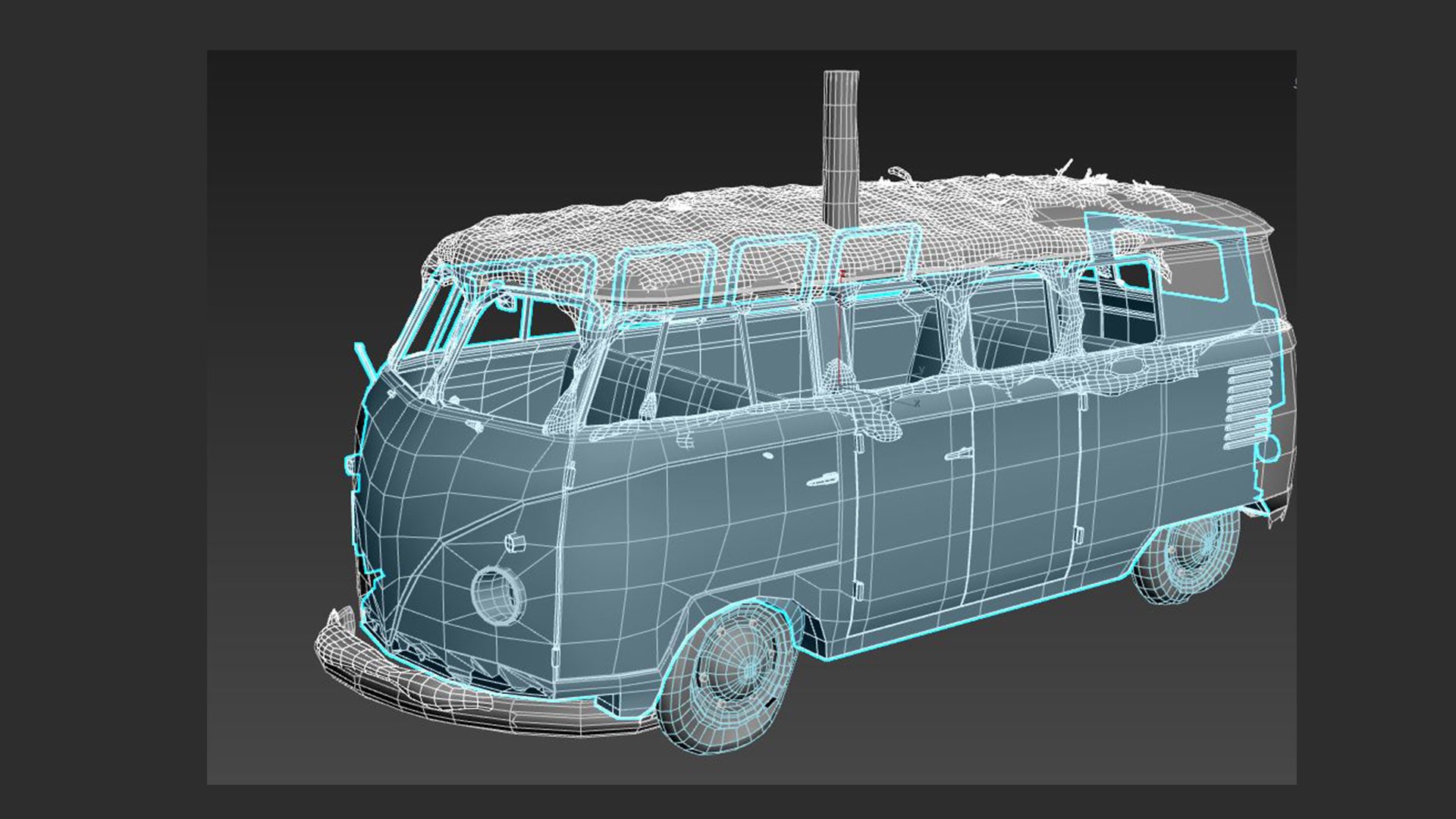 3D Mossy Van With Chimney - TurboSquid 1967512