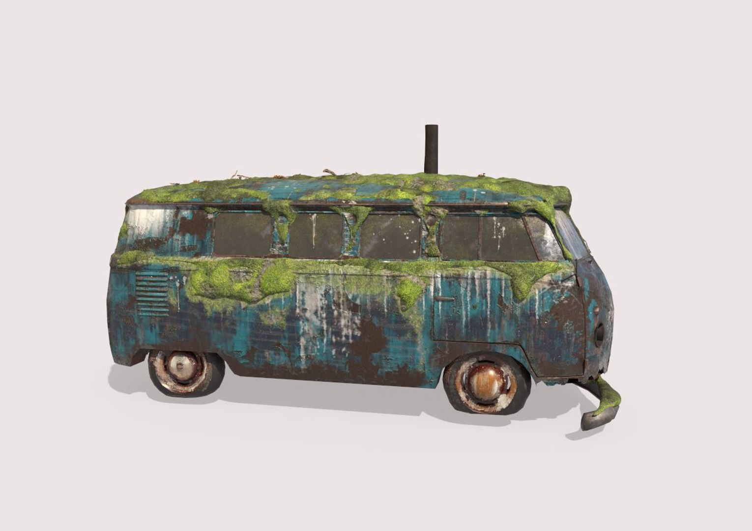 3D Mossy Van With Chimney - TurboSquid 1967512