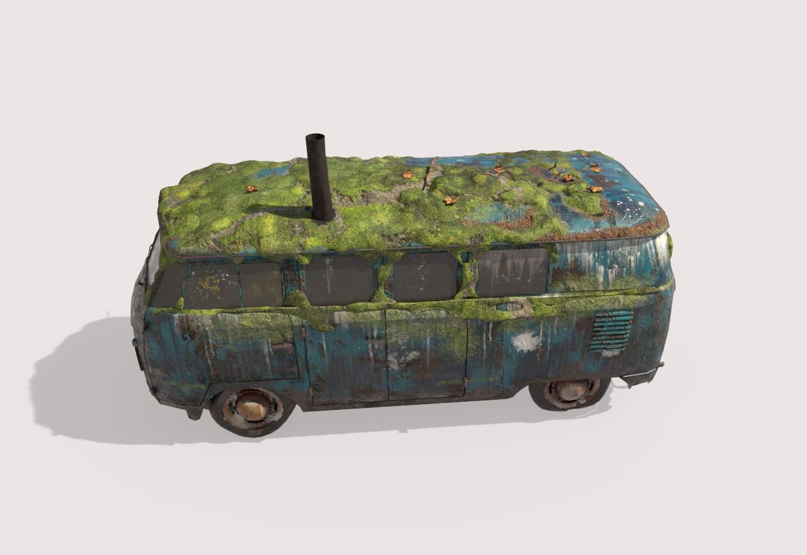 3D Mossy Van With Chimney - TurboSquid 1967512